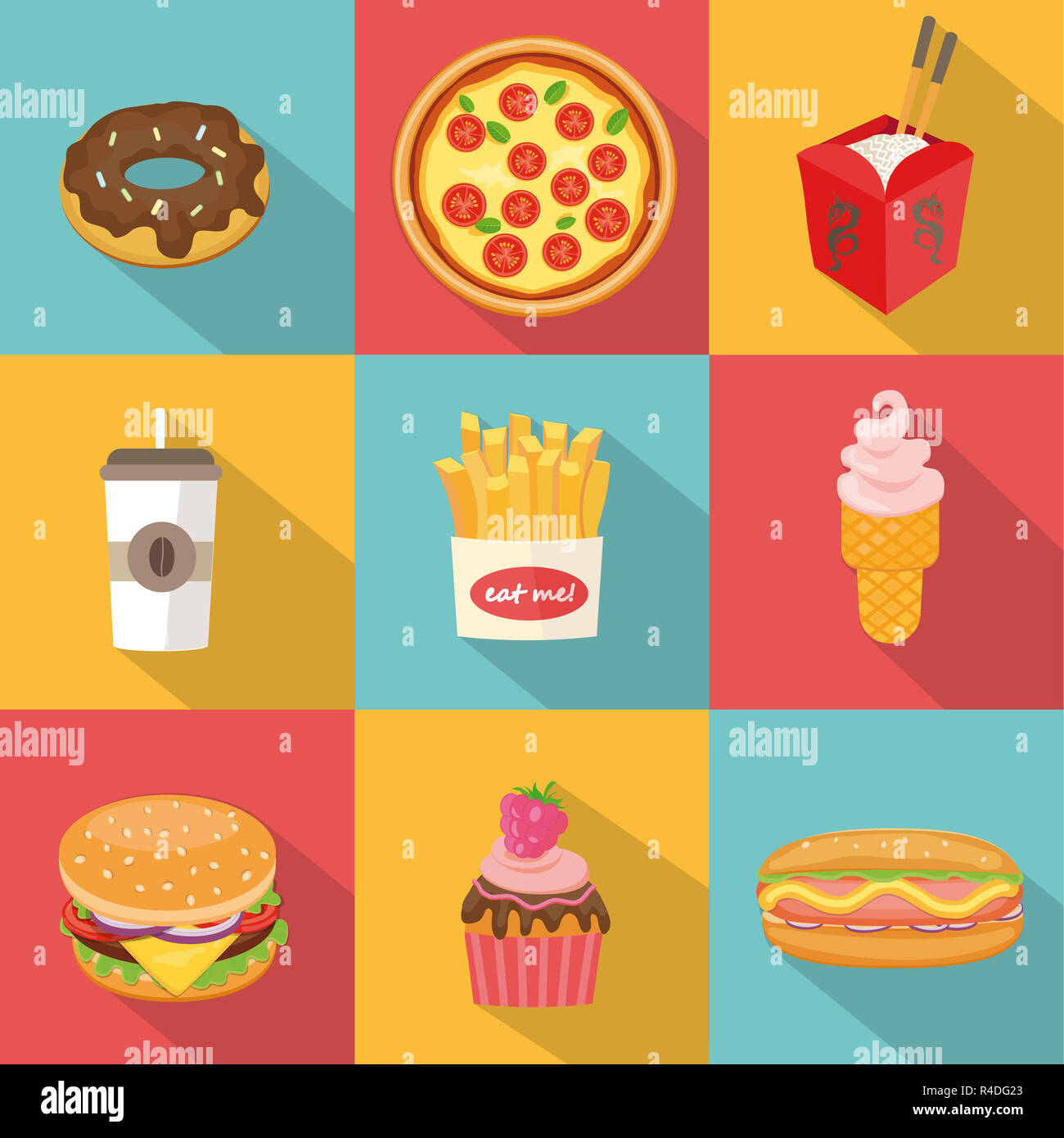 Fast food symbols Stock Photo - Alamy
