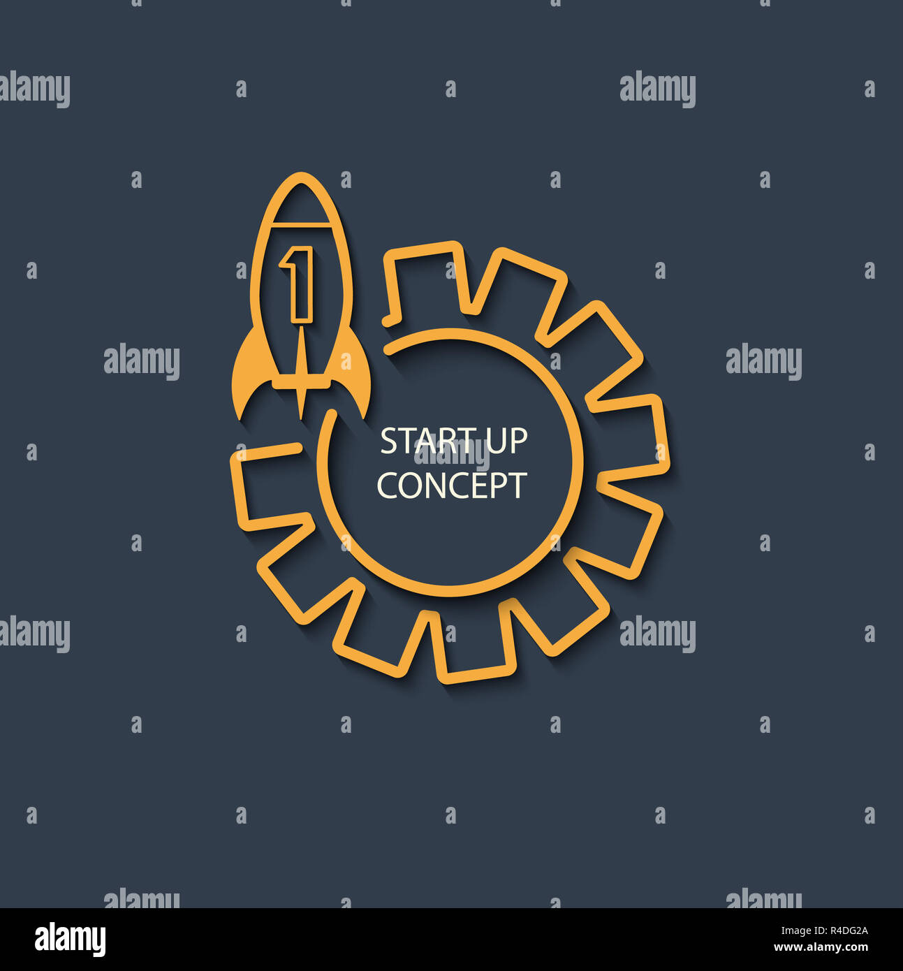 Vector startup concept. Gray background Stock Photo - Alamy