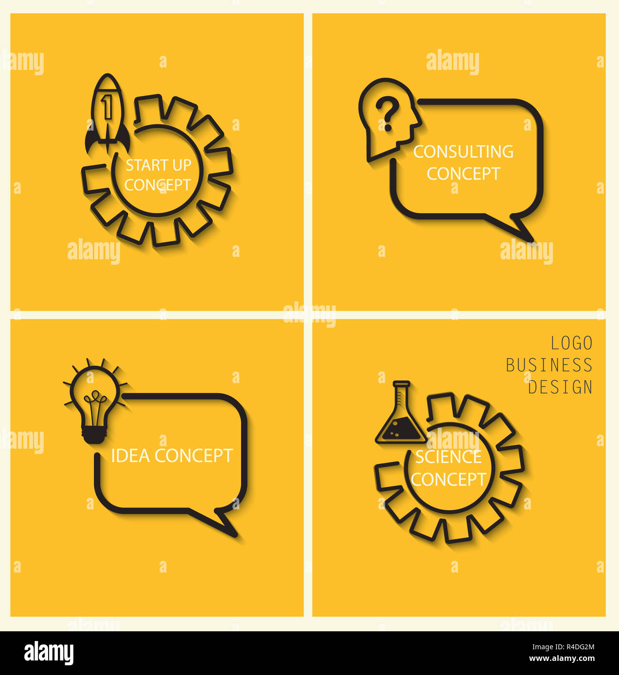 Vector startup, idea, consulting, science concepts in flat style Stock ...