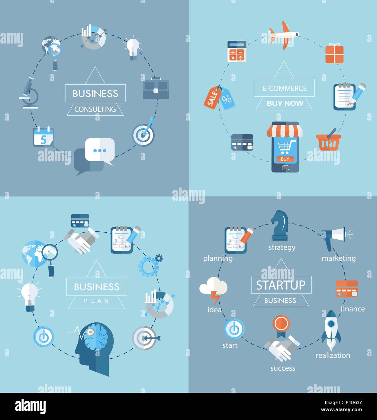 Set of business concepts Stock Photo - Alamy