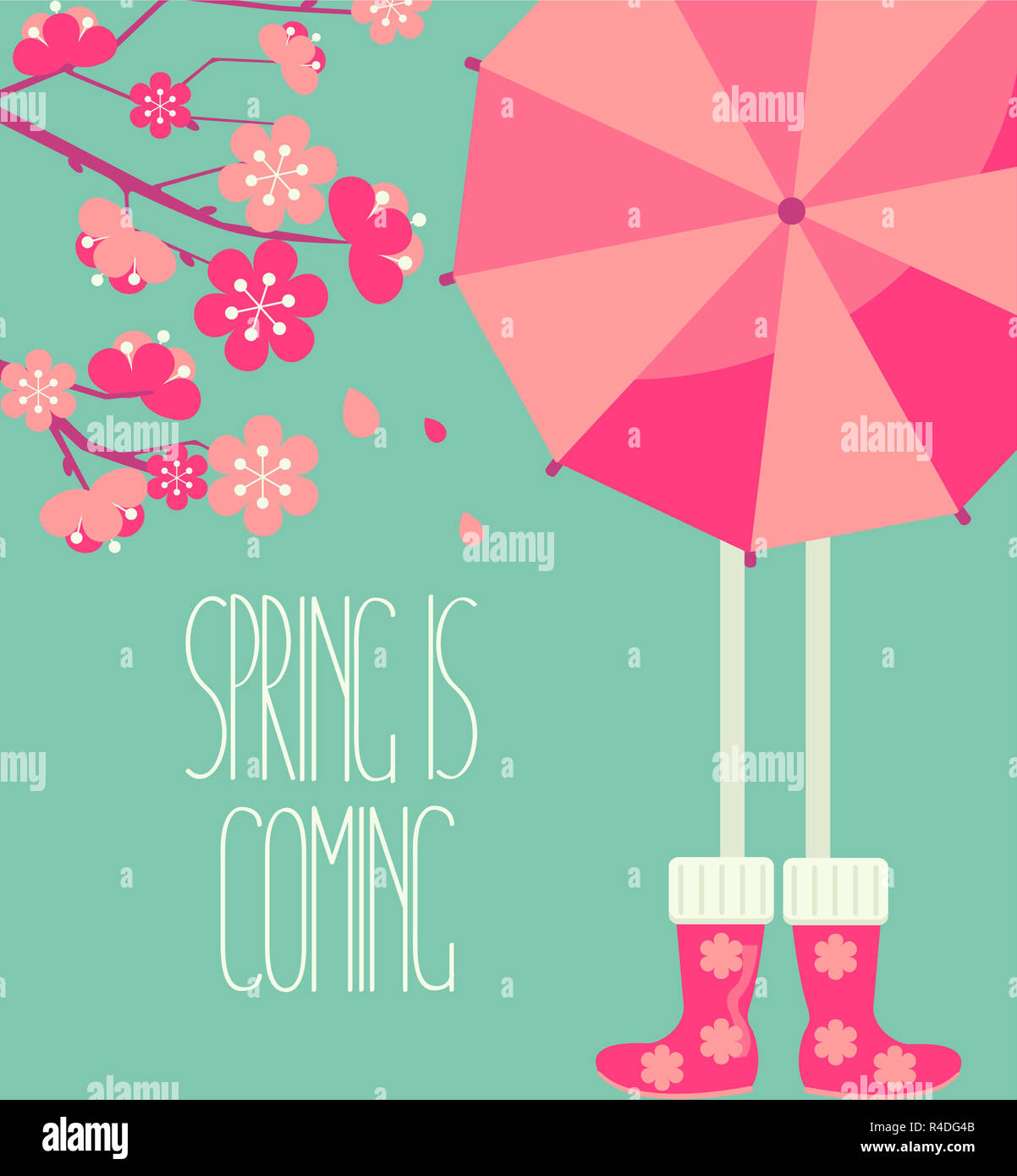 Vector illustration of a spring season Stock Photo - Alamy