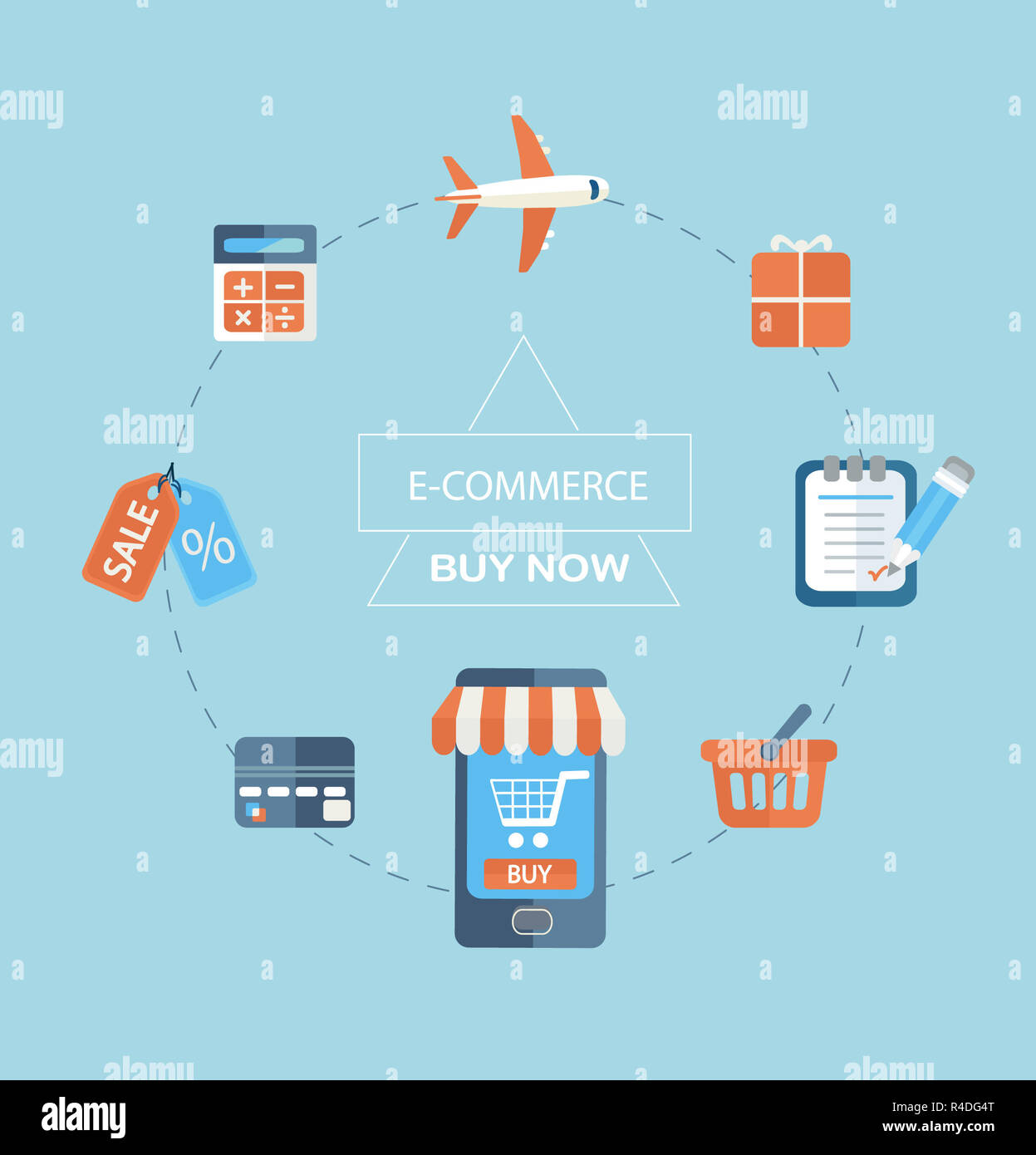 Infographic concept of purchasing via internet Stock Photo - Alamy
