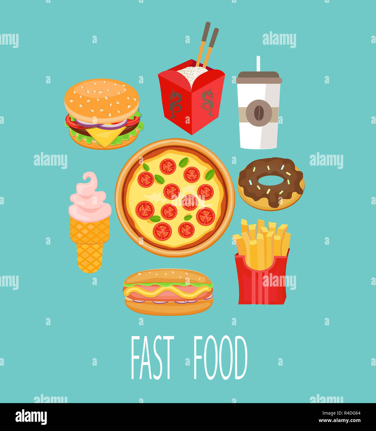 Fast food, vector Stock Photo - Alamy
