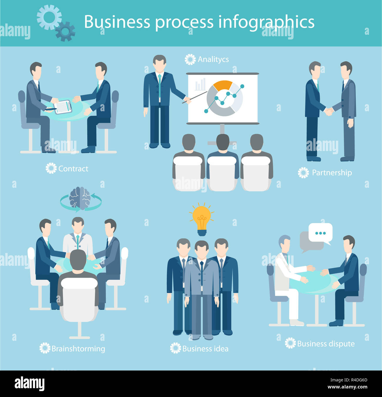 Infographics icons people at work hi-res stock photography and images ...