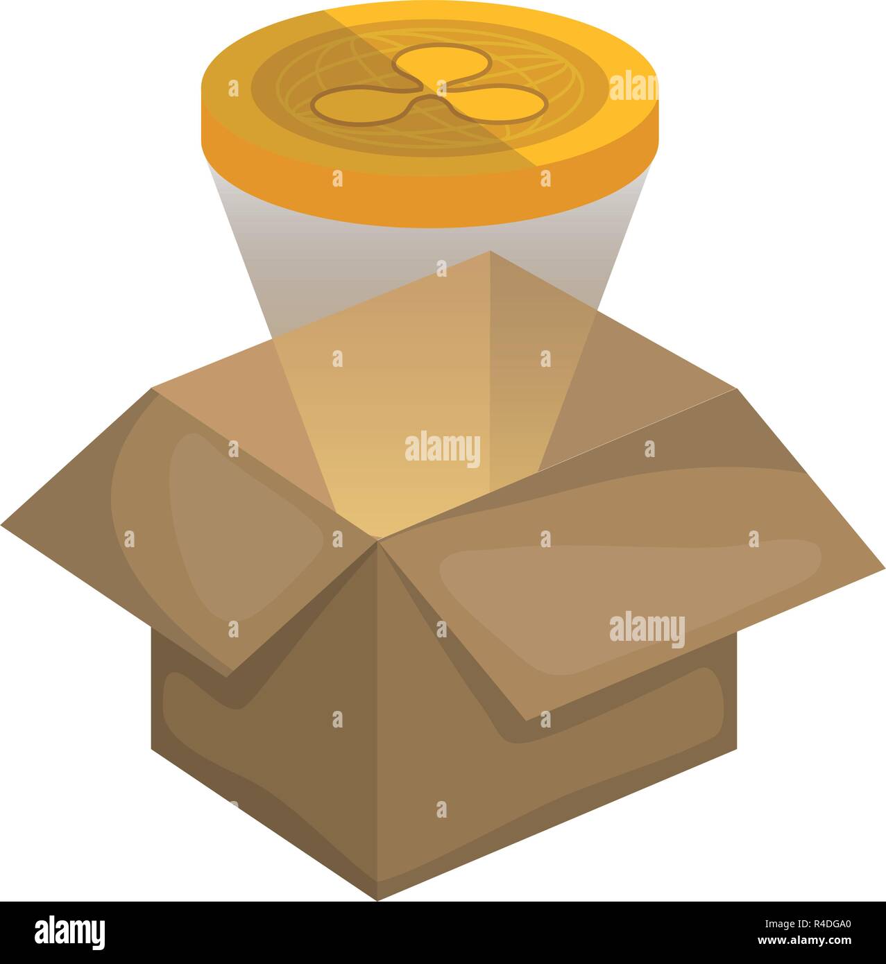 box carton with ripple vector illustration design Stock Vector Image ...