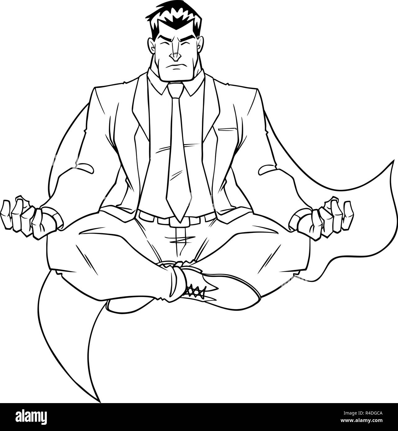 Man with eyes closed meditating Stock Vector Images - Alamy