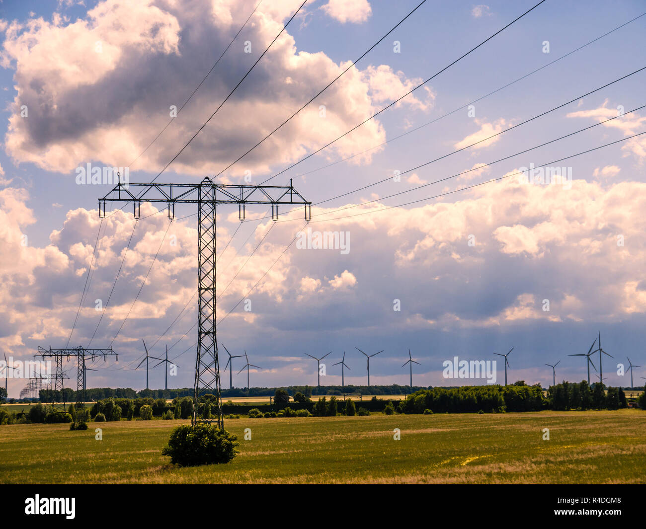 electrical towers in landscape Stock Photo - Alamy