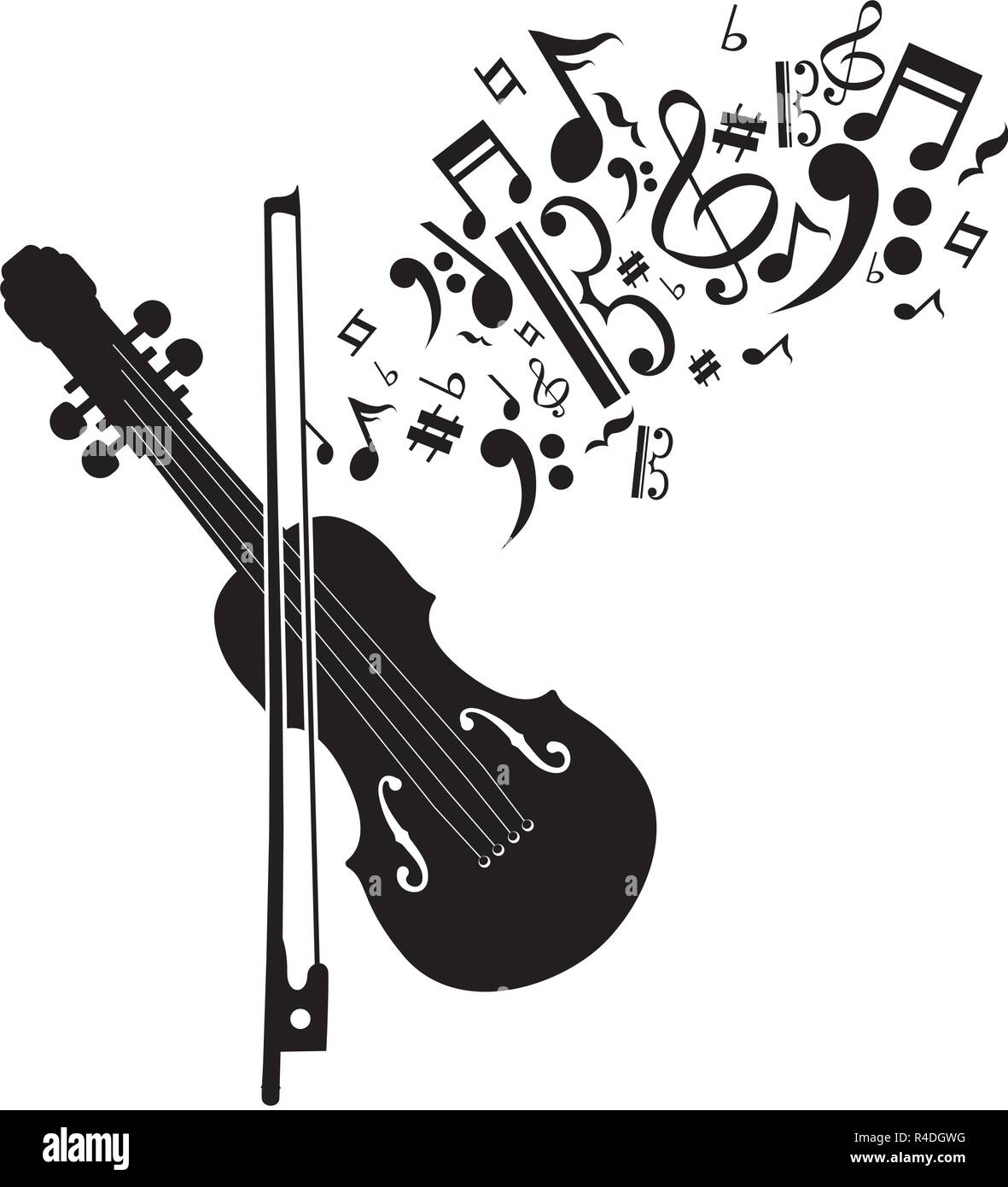 cello with music notes pattern vector illustration design Stock Vector ...