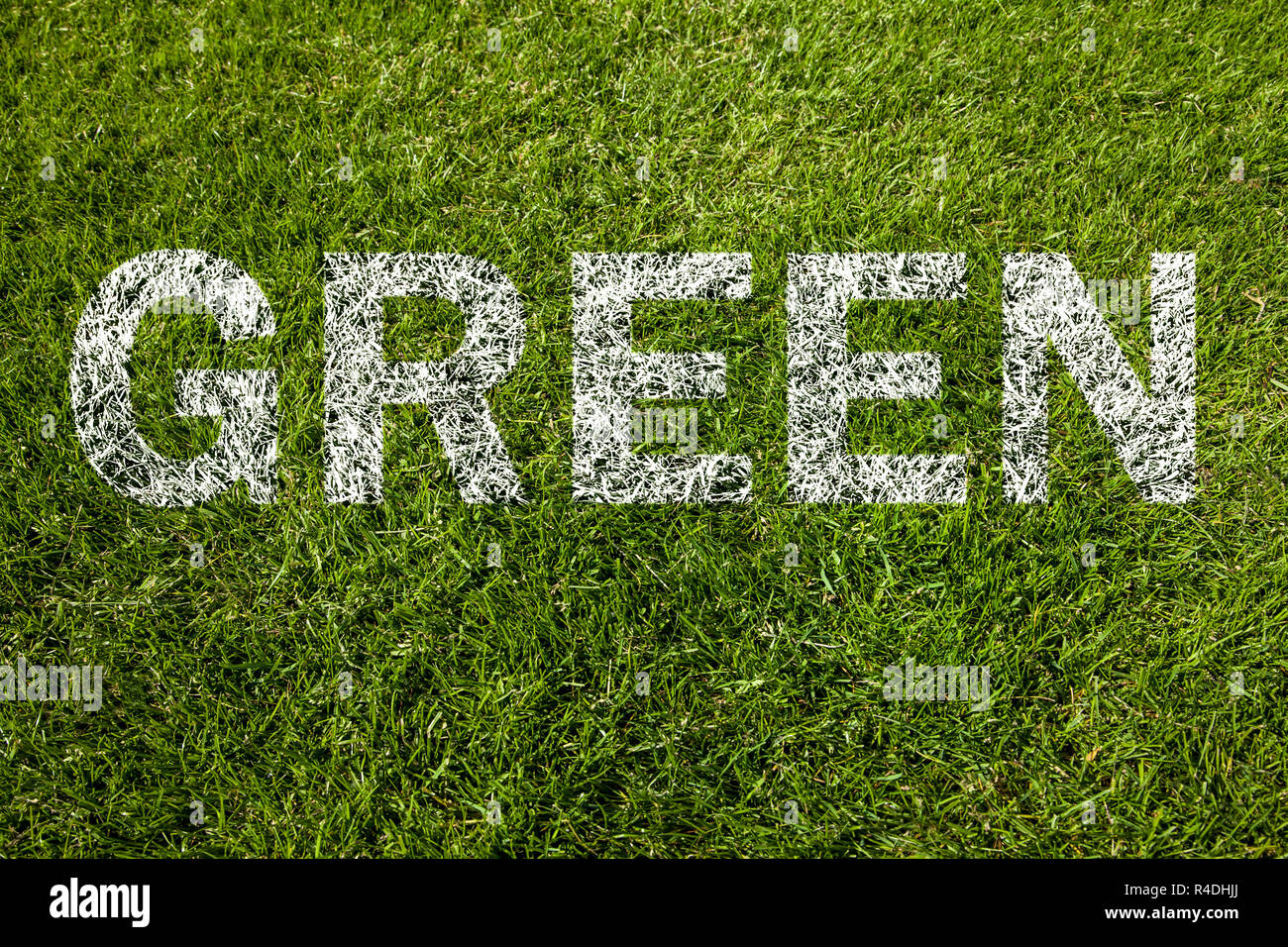 green written on grass Stock Photo - Alamy