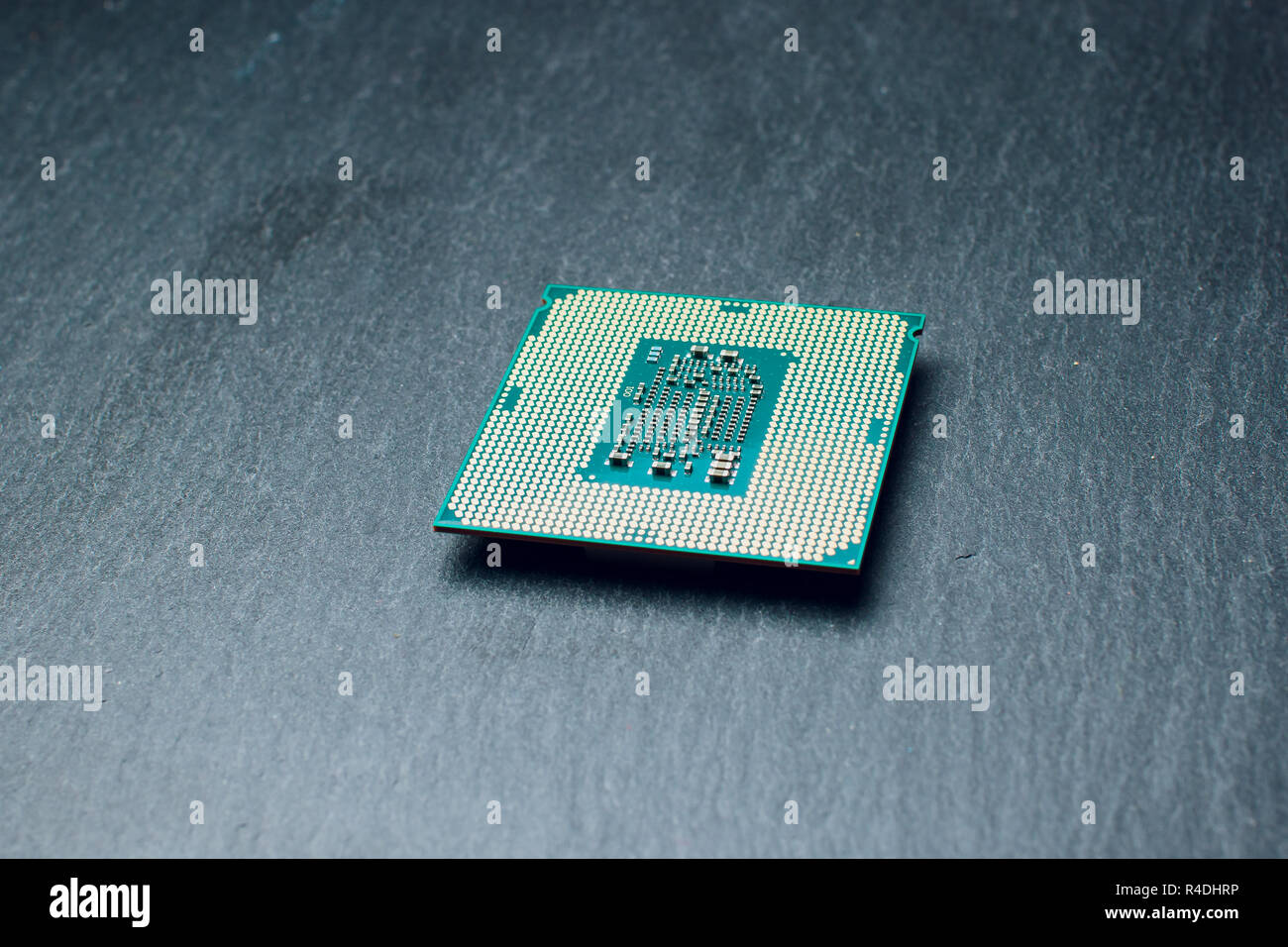 processor for computer isolated on a colored background Stock Photo - Alamy