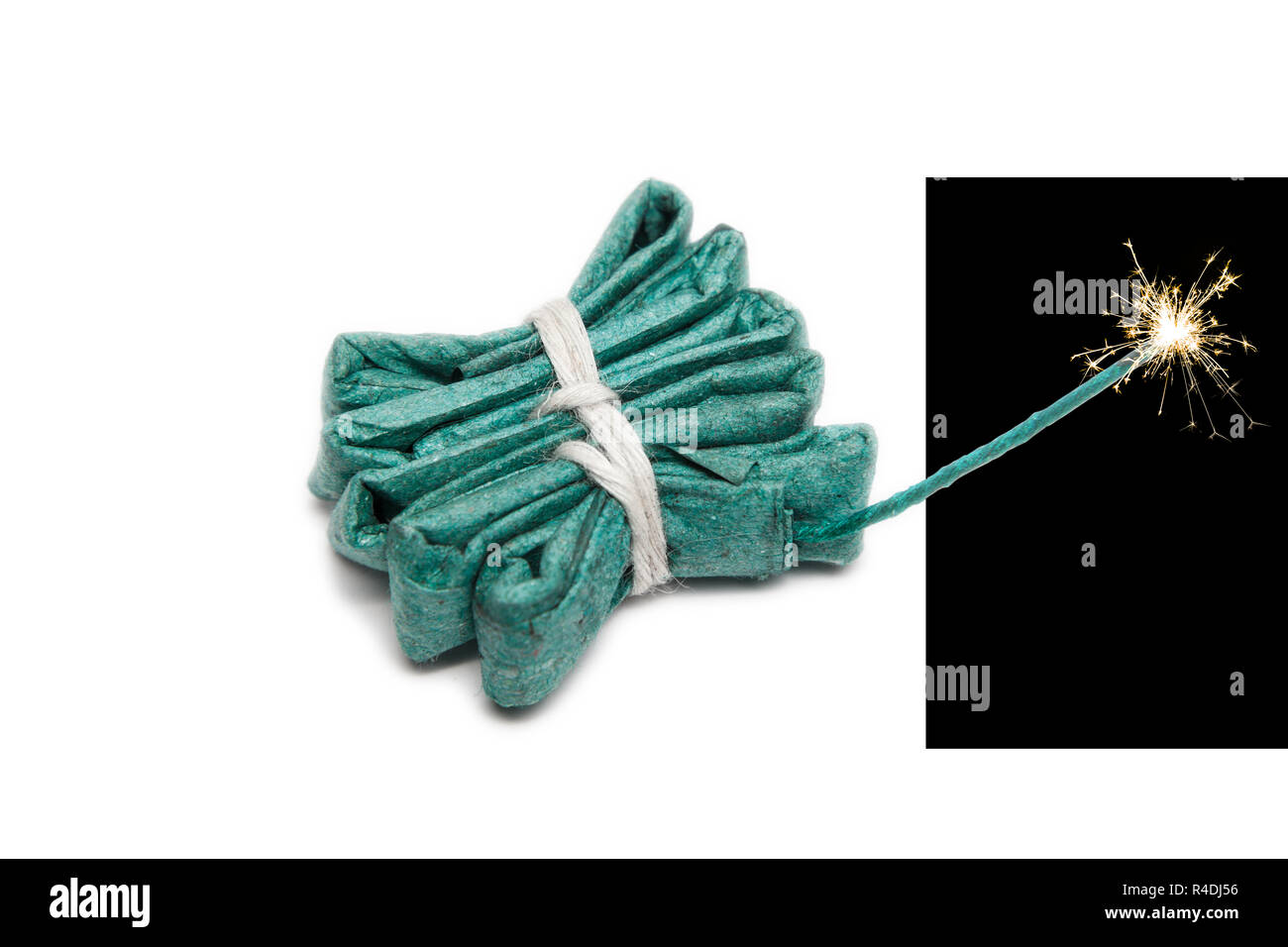 burning firecracker isolated Stock Photo - Alamy