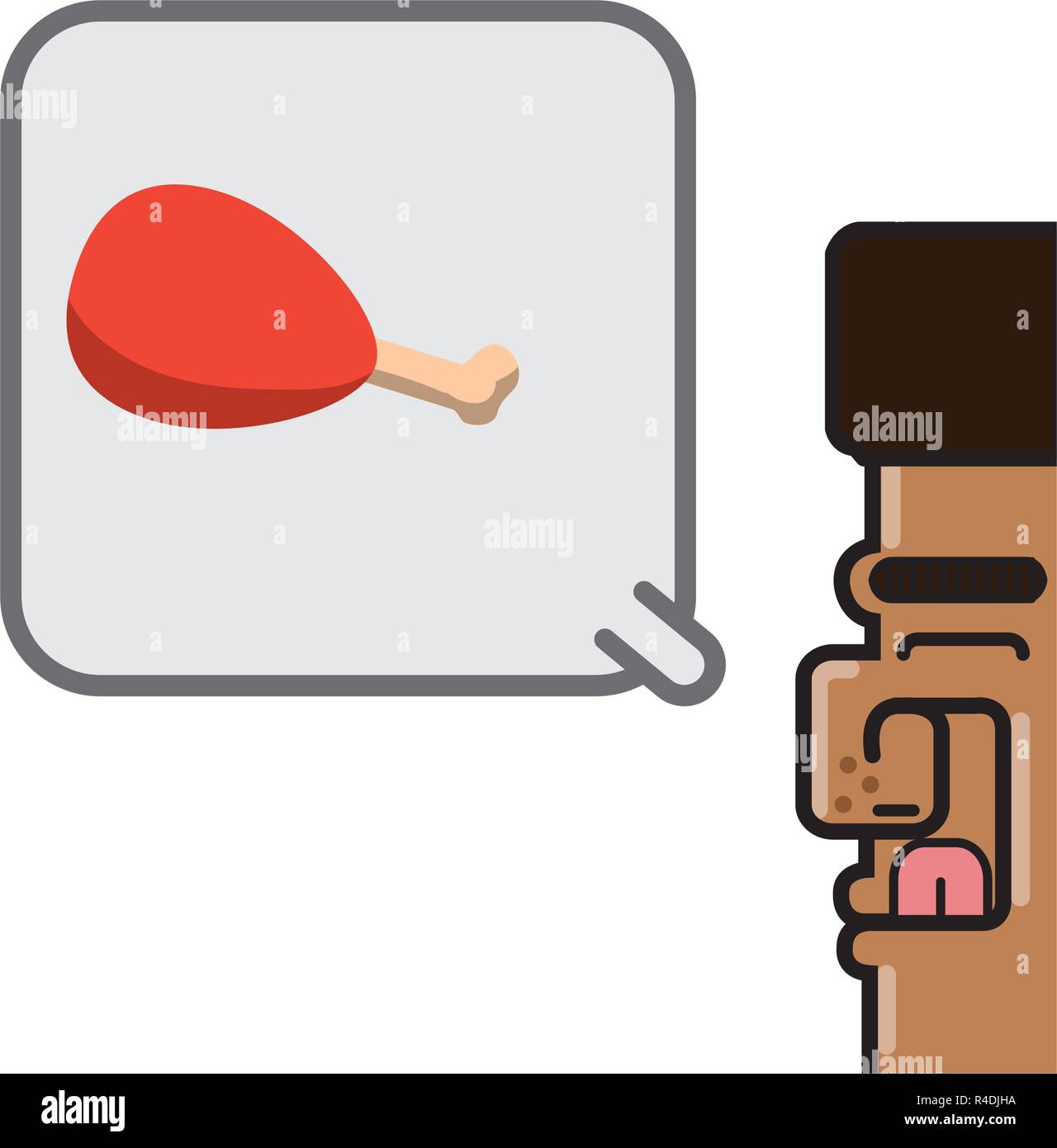 person thinking in chicken thigh vector illustration design Stock ...