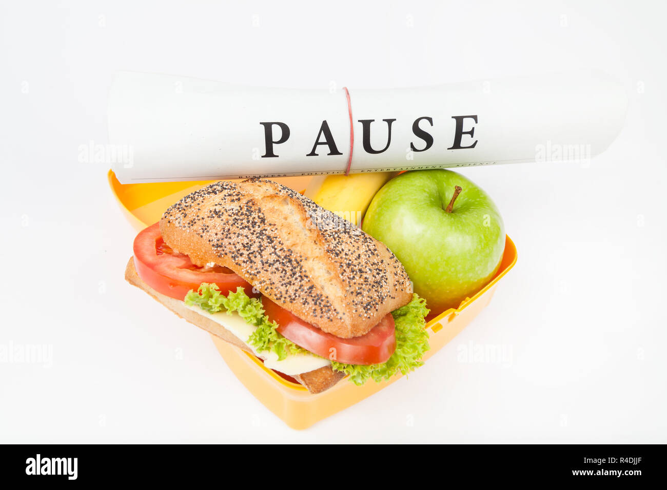 break (german) and lunch box Stock Photo - Alamy