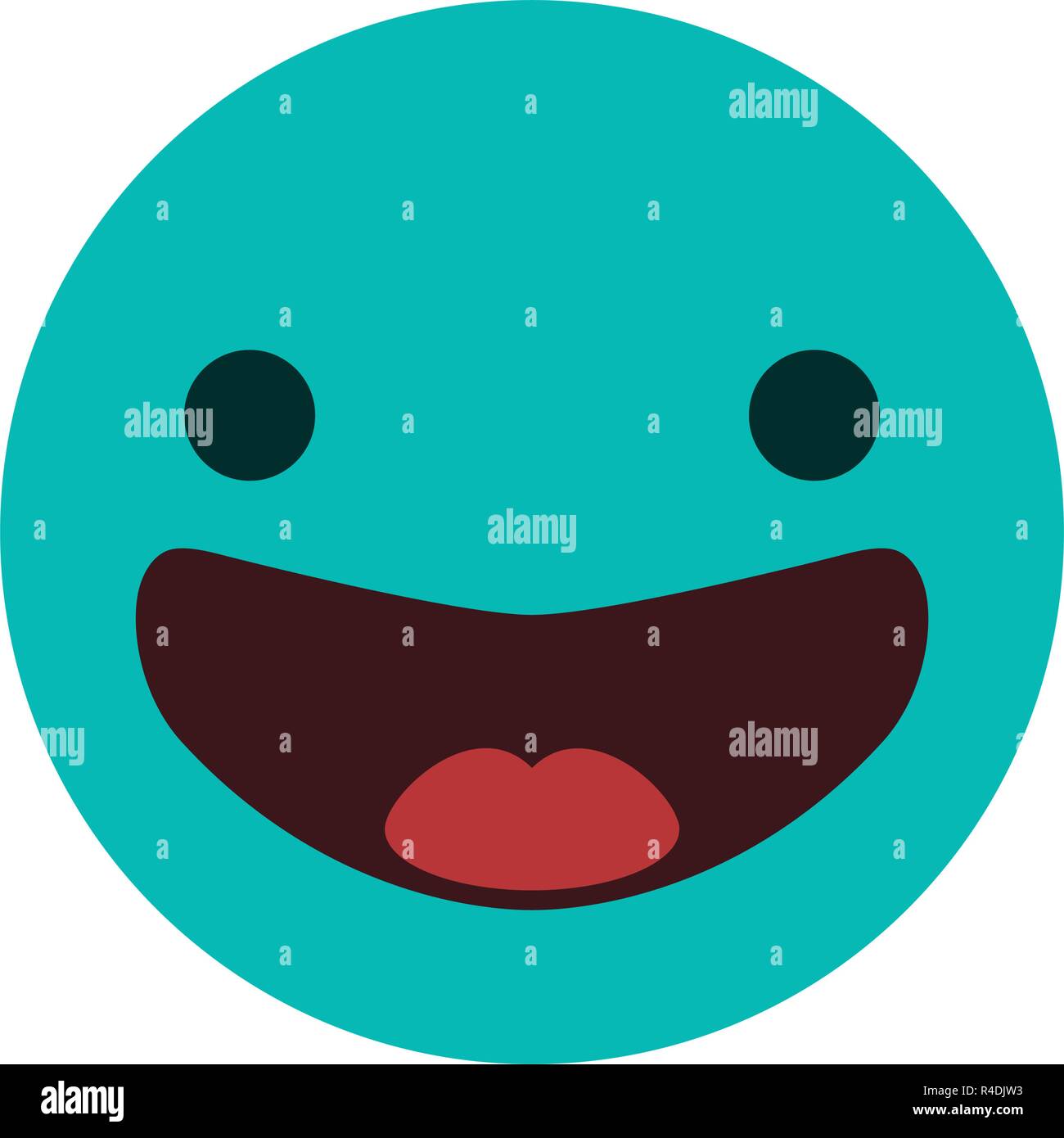 cartoon happy head kawaii character vector illustration design Stock ...