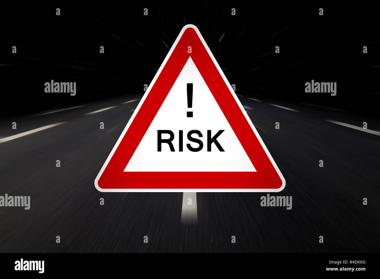 risk written on traffic sign Stock Photo - Alamy