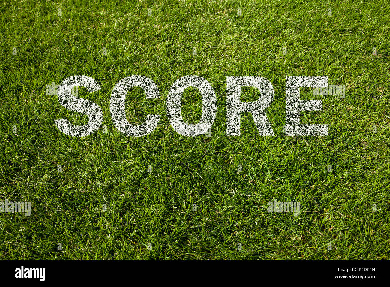 score text on grass Stock Photo - Alamy