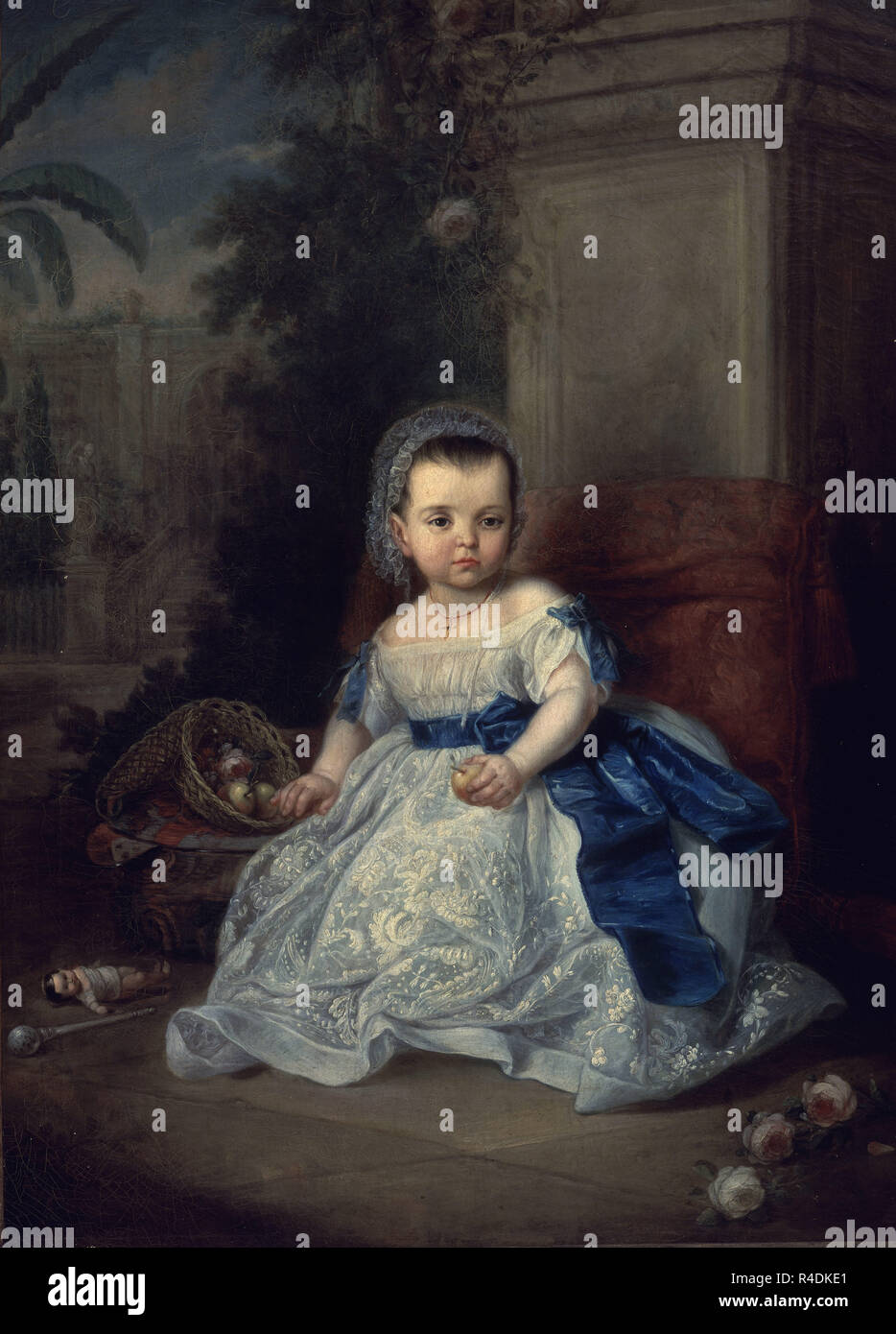 LA INFANTA NIÑA MARIA DE LAS MERCEDES EN LOS JARDINES DE SAN TELMO ...