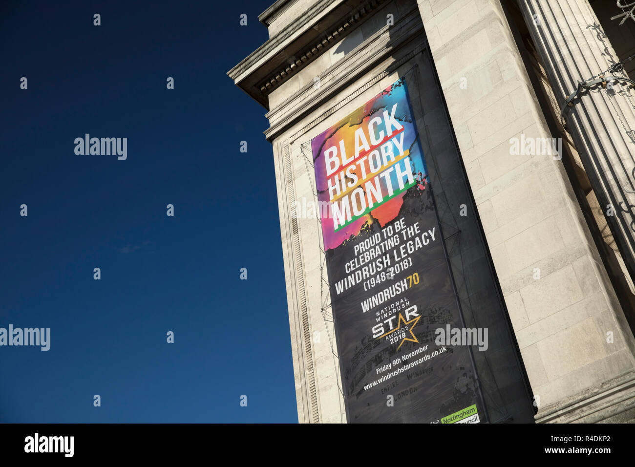 Nottingham, Nottinghamshire, UK: October 2018: Banner to Celebrate ...