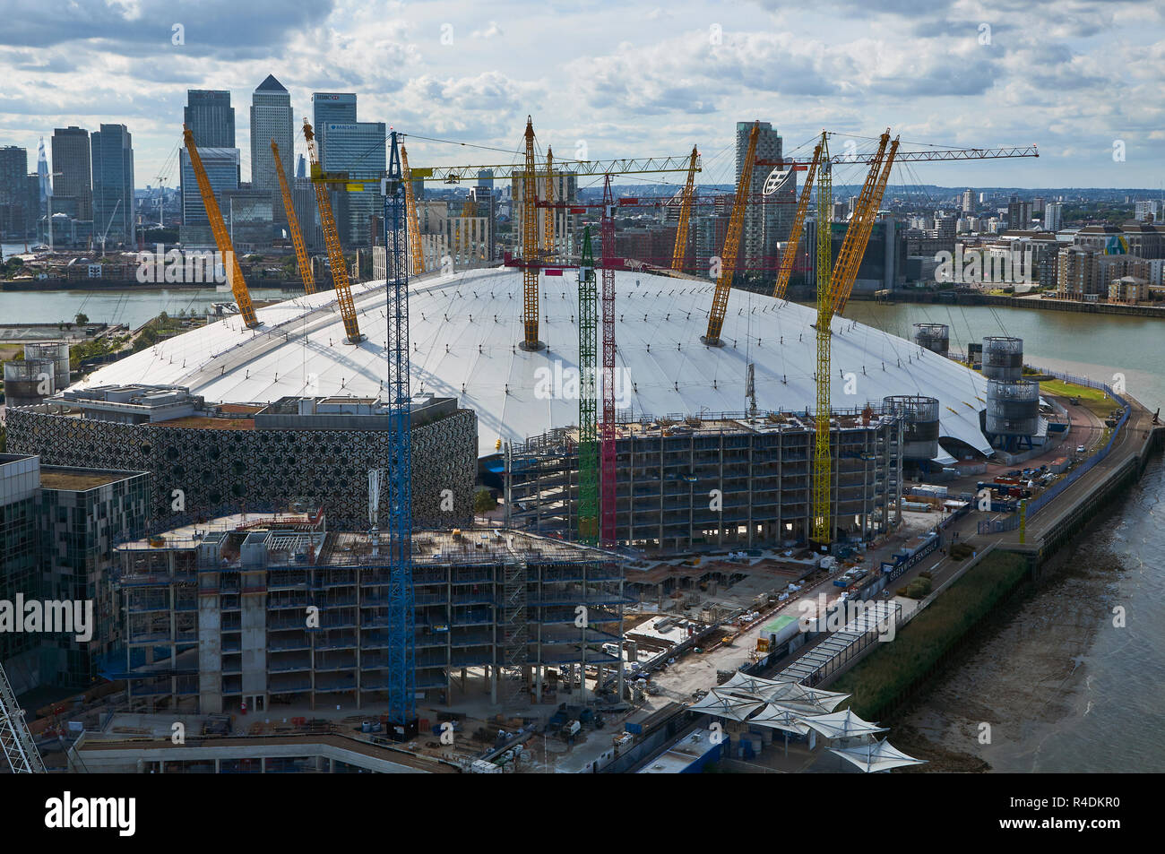 Greenwich Peninsula, South East London UK, from above, with the O2 ...