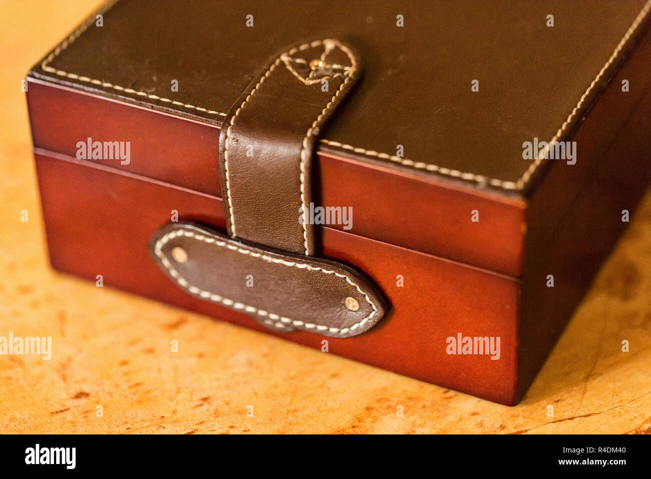 Square red leather box hi-res stock photography and images - Alamy