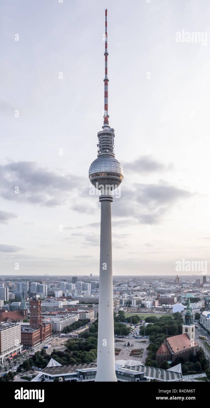 televison tower berlin sunset Stock Photo - Alamy