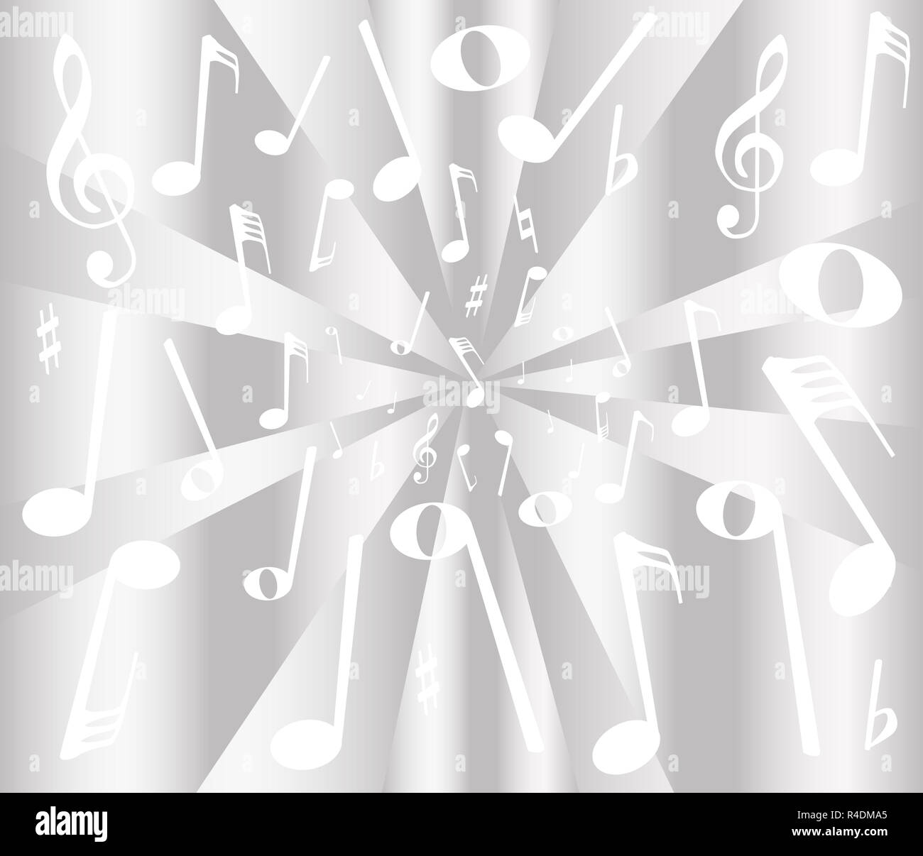 Silver Musical Notes Background Stock Photo - Alamy