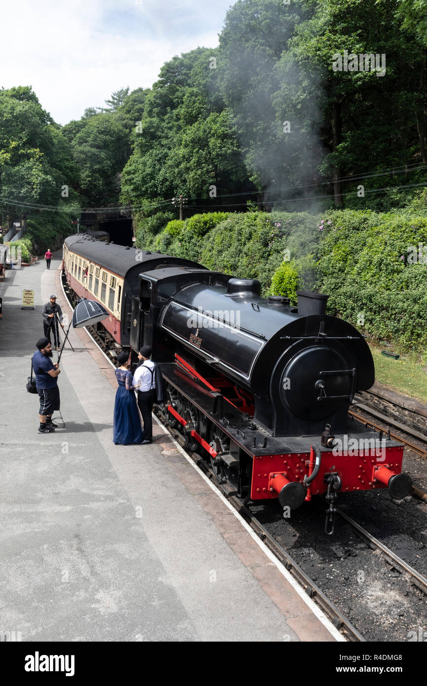 Repulse steam locomotive at Lakeside and Haverthwaite Steam Railway, Nr ...