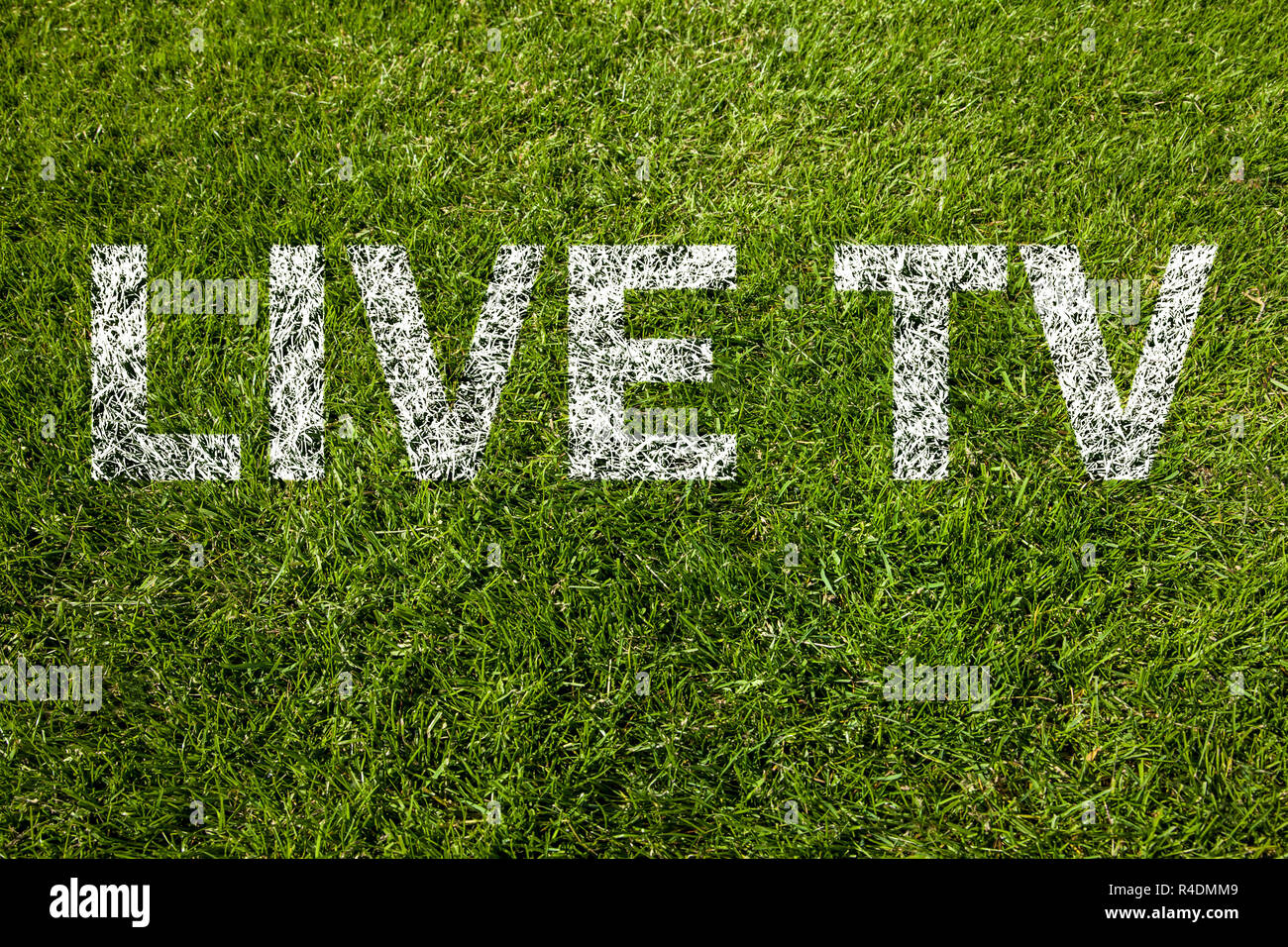 live tv text on meadow Stock Photo - Alamy