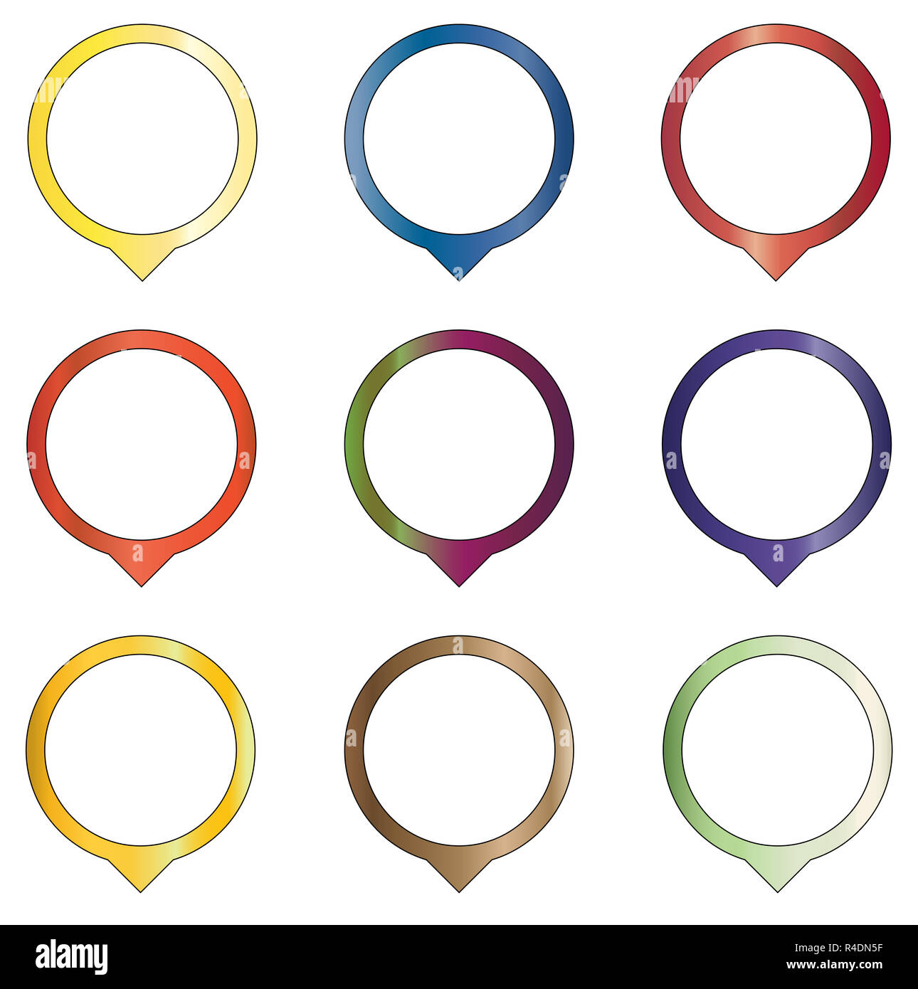 Fruit Colored Pointer Icons Stock Photo - Alamy