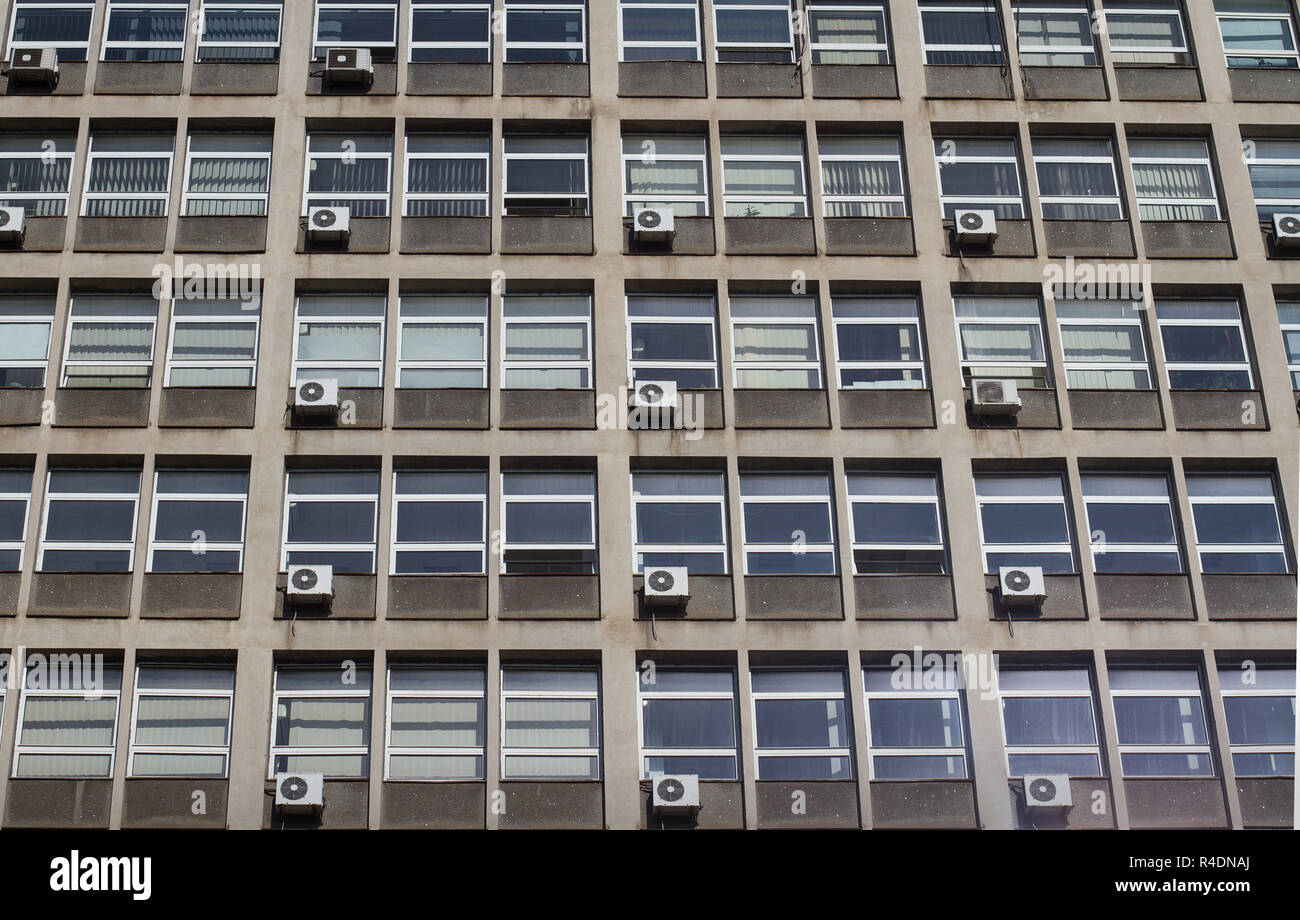 Damaged industrial office building detail Stock Photo - Alamy