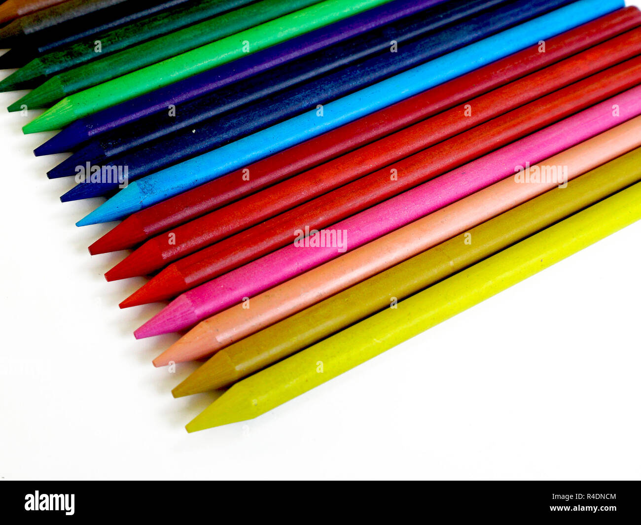 closeup Color pencils layout diagonal Stock Photo - Alamy
