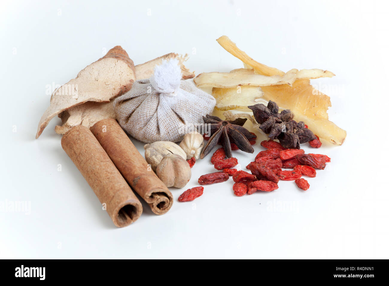 chinese bundle herbs set Stock Photo - Alamy