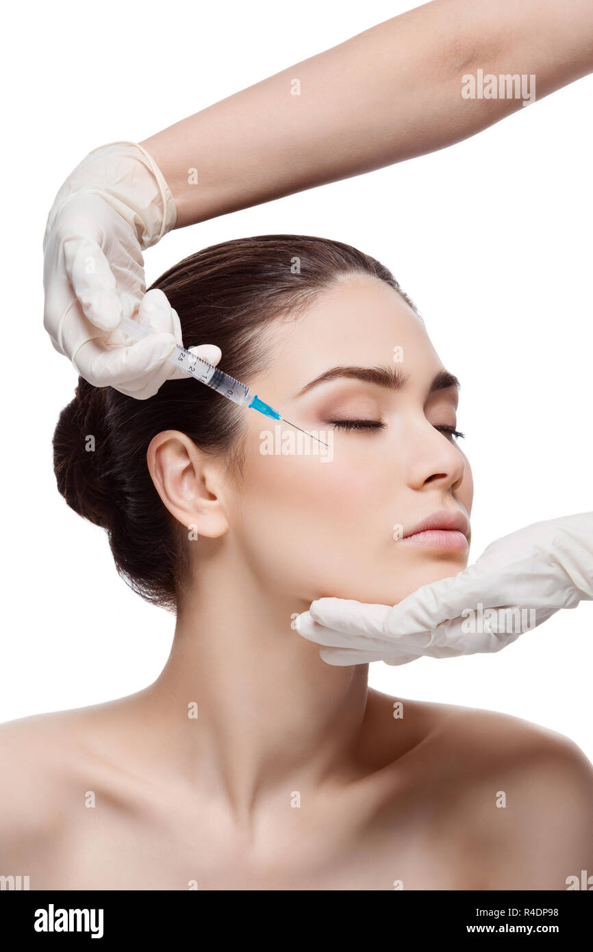 Woman gets collagen injection Stock Photo - Alamy