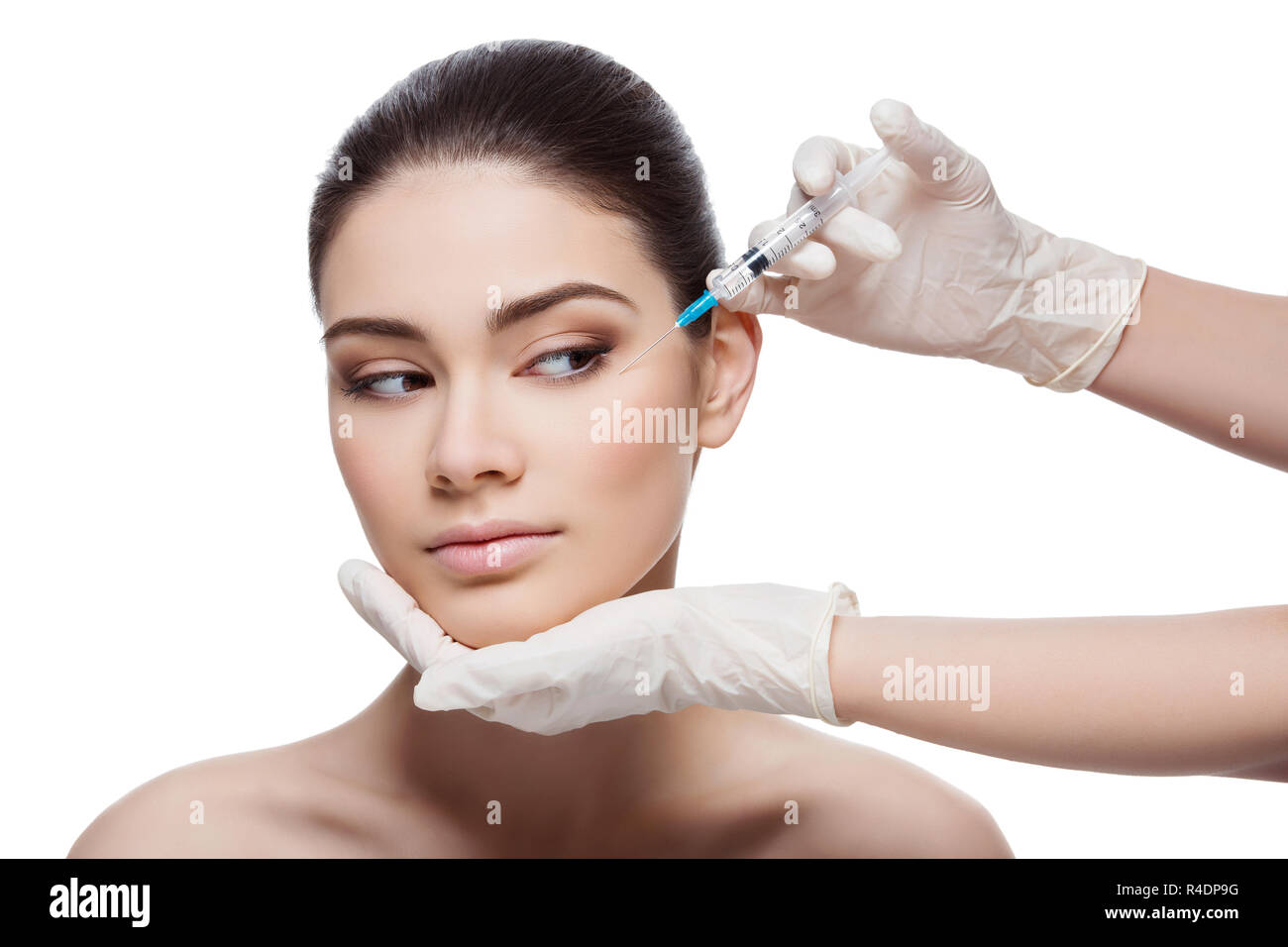 Woman gets collagen injection Stock Photo - Alamy