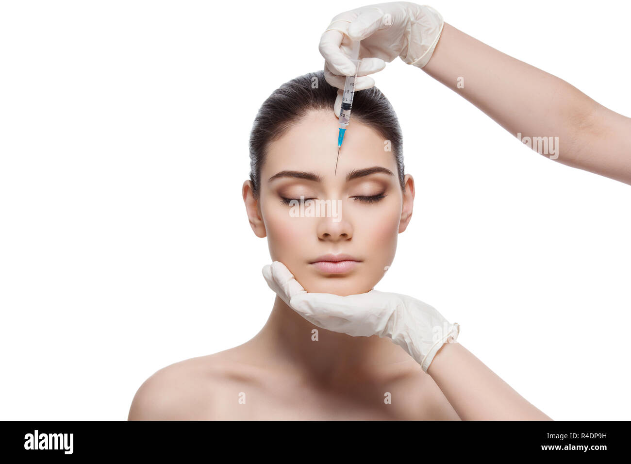 Woman gets collagen injection Stock Photo - Alamy