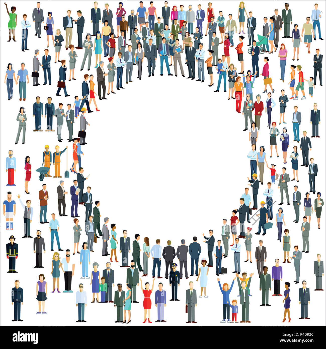 crowd around a circle Stock Photo - Alamy