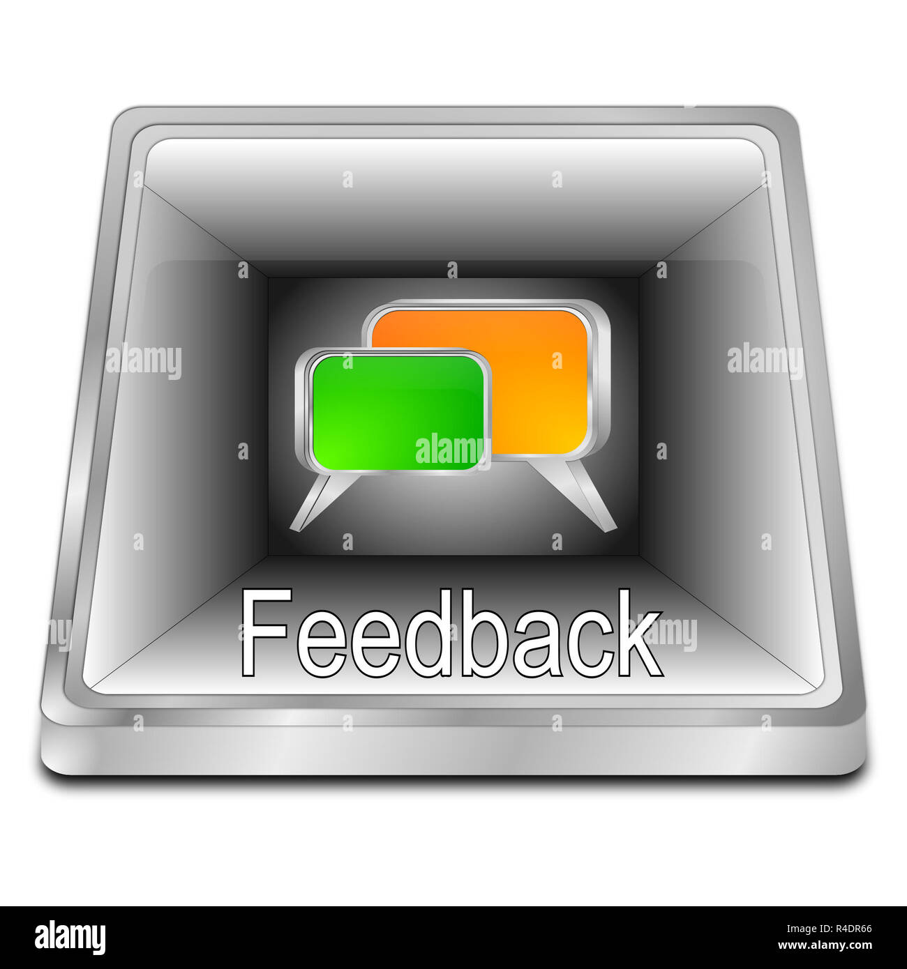 decorative silver Feedback button â€“ 3d illustration Stock Photo - Alamy