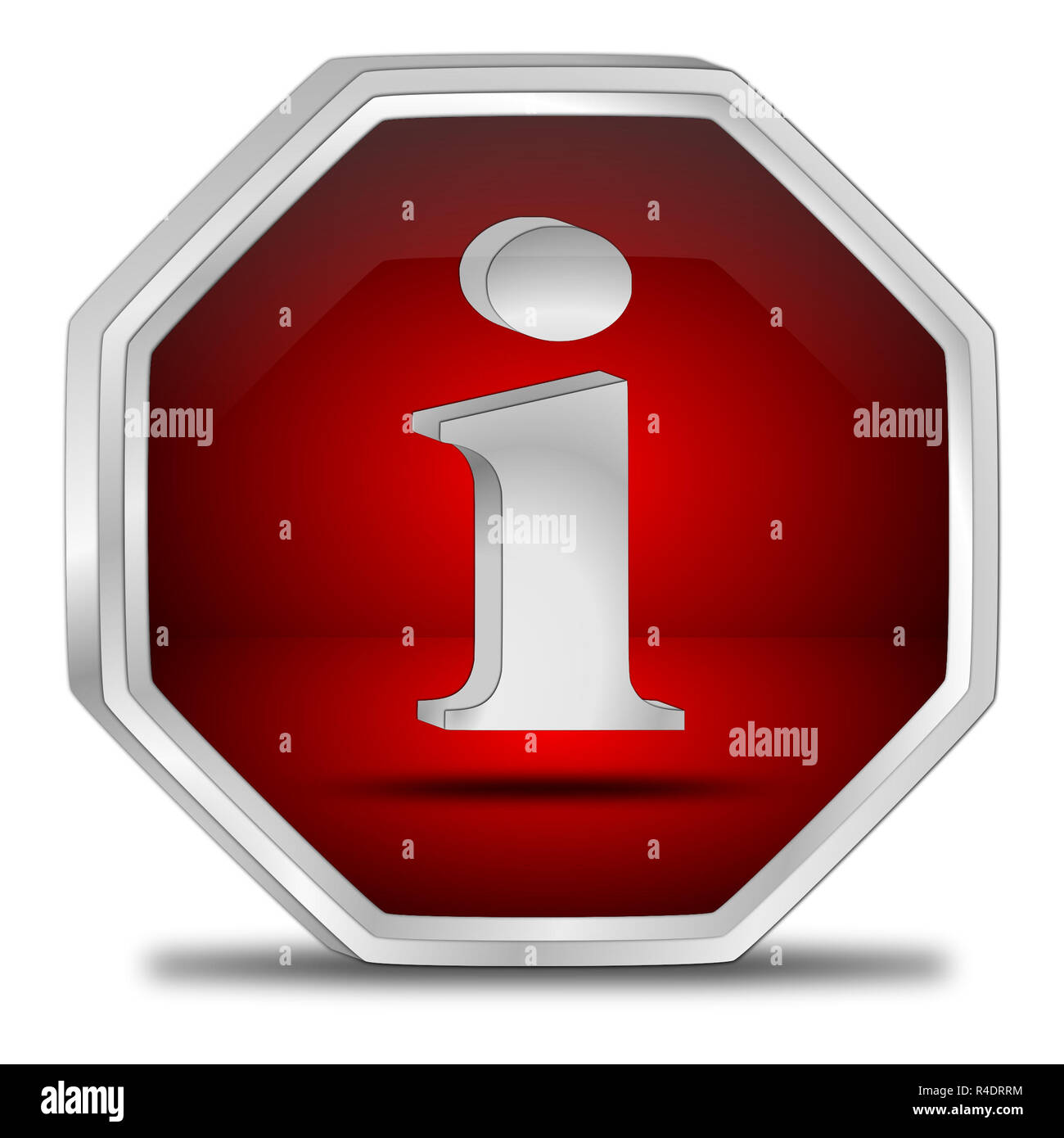 red Information Button - 3D illustration Stock Photo - Alamy