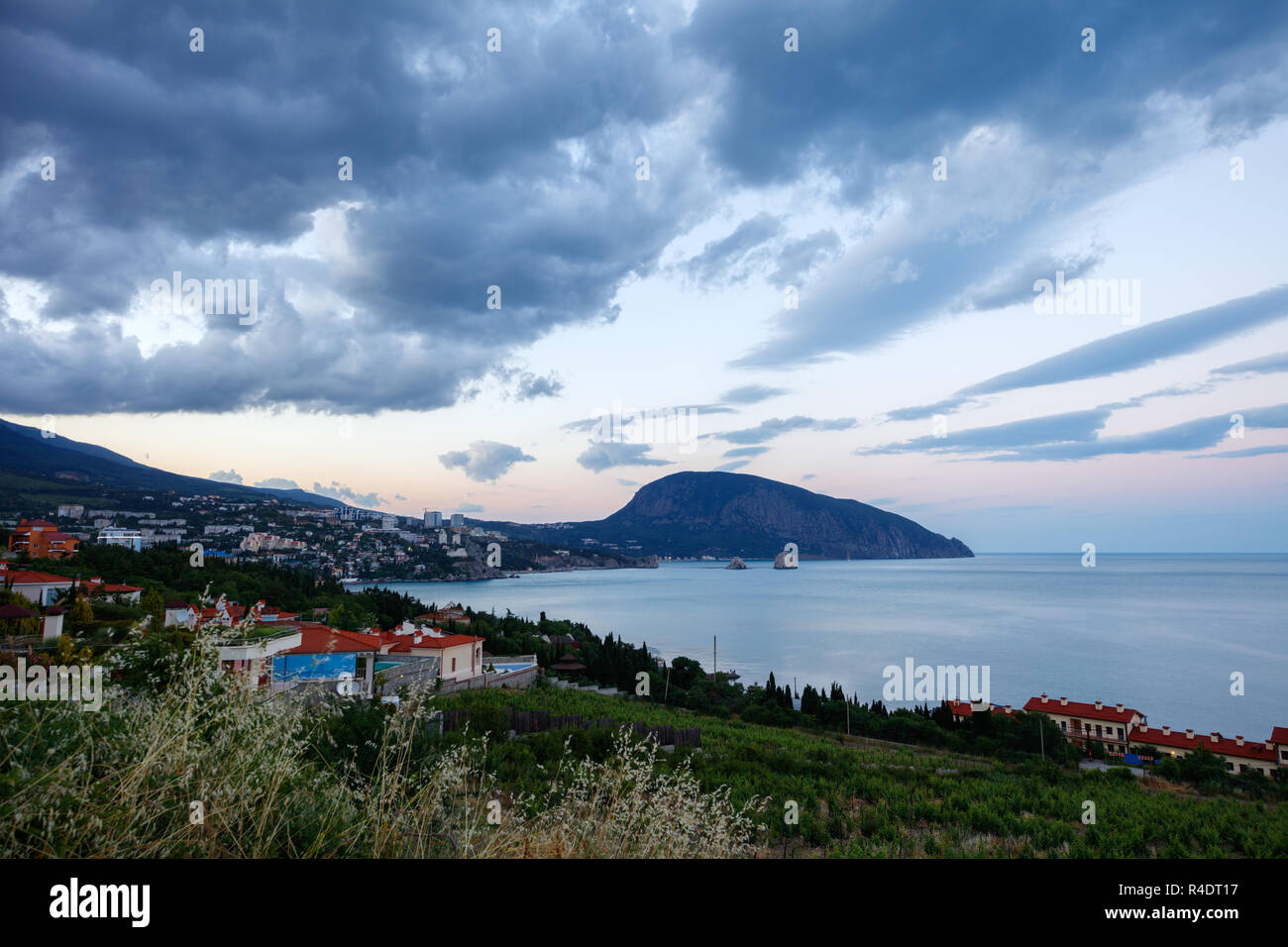 Crimea Artek Bear Mountain seascape evening Stock Photo - Alamy