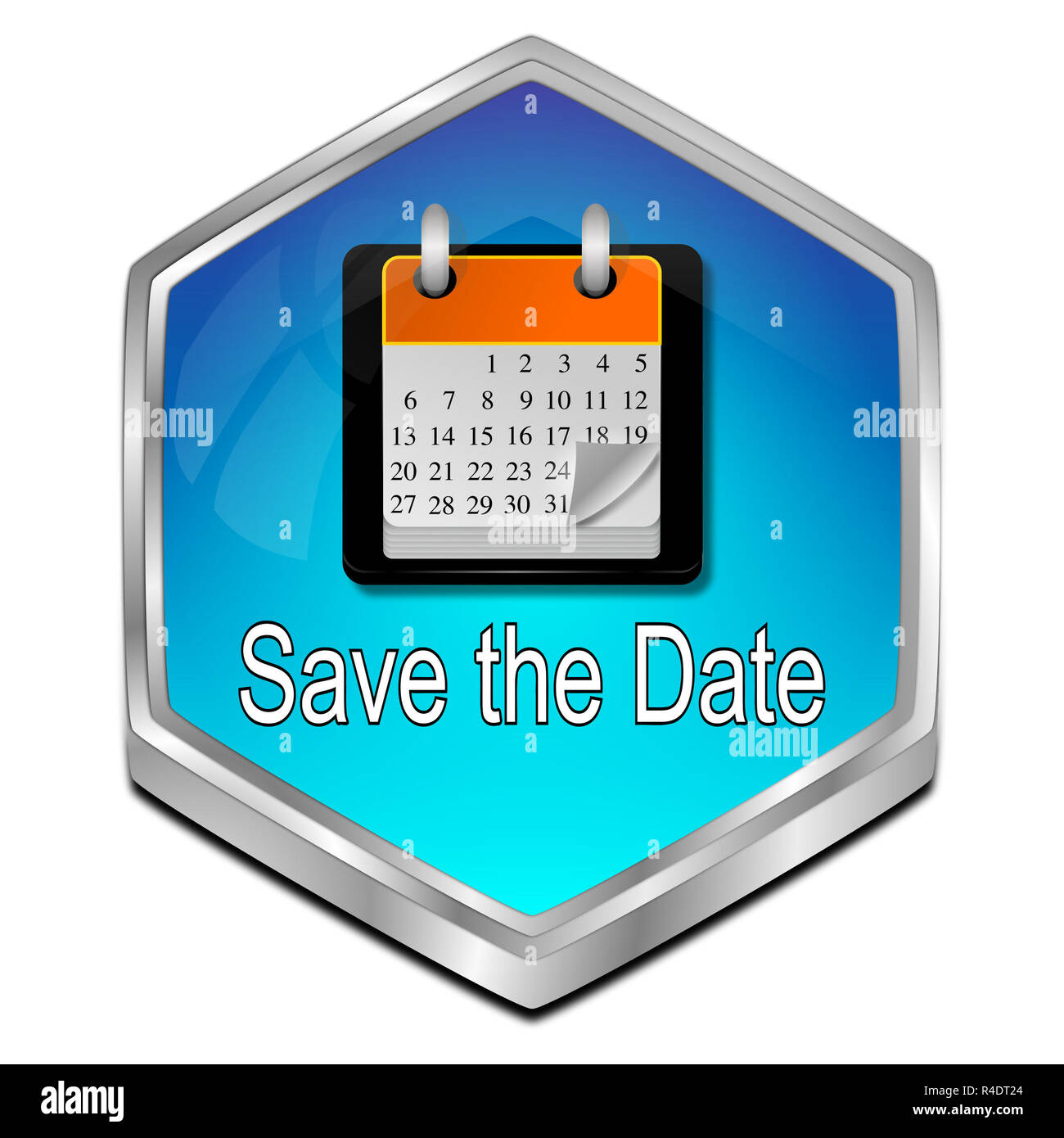 blue Save the Date Button - 3D illustration Stock Photo - Alamy