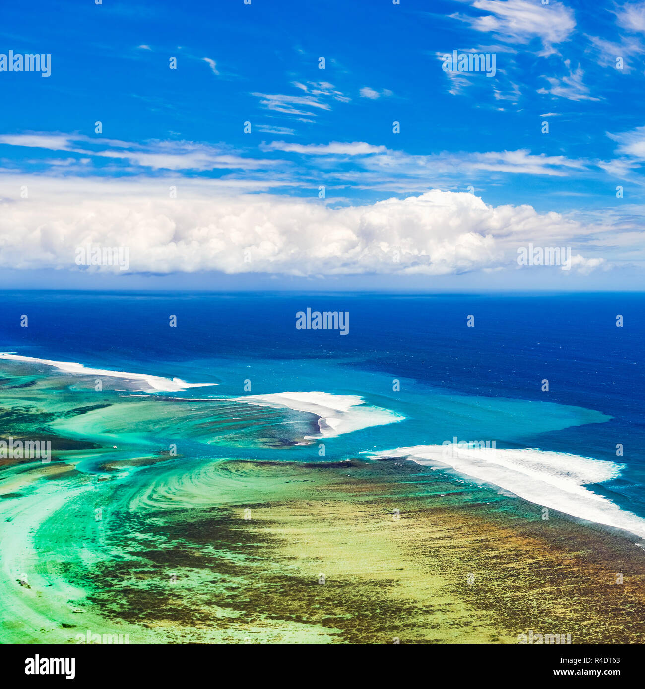 Aerial view of the underwater channel. Mauritius Stock Photo - Alamy