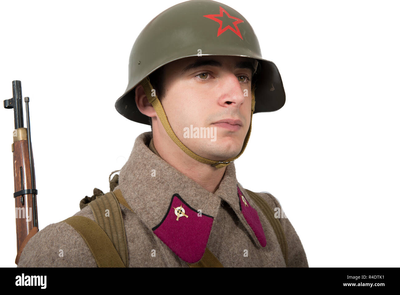 young Soviet soldier with winter uniform Stock Photo - Alamy