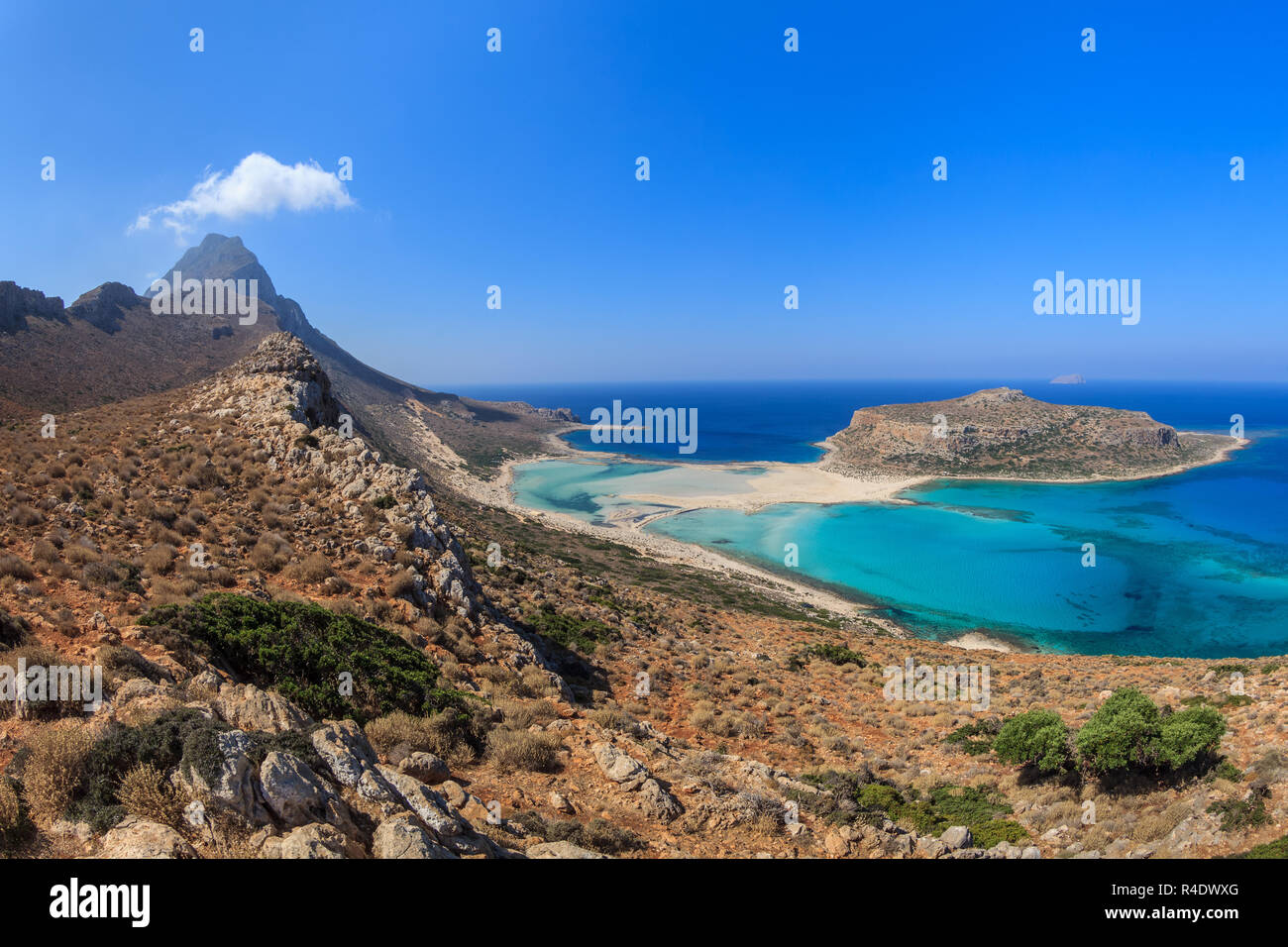 Balos Lagoon and Gramvousa Island in Hania, Crete Stock Photo - Alamy