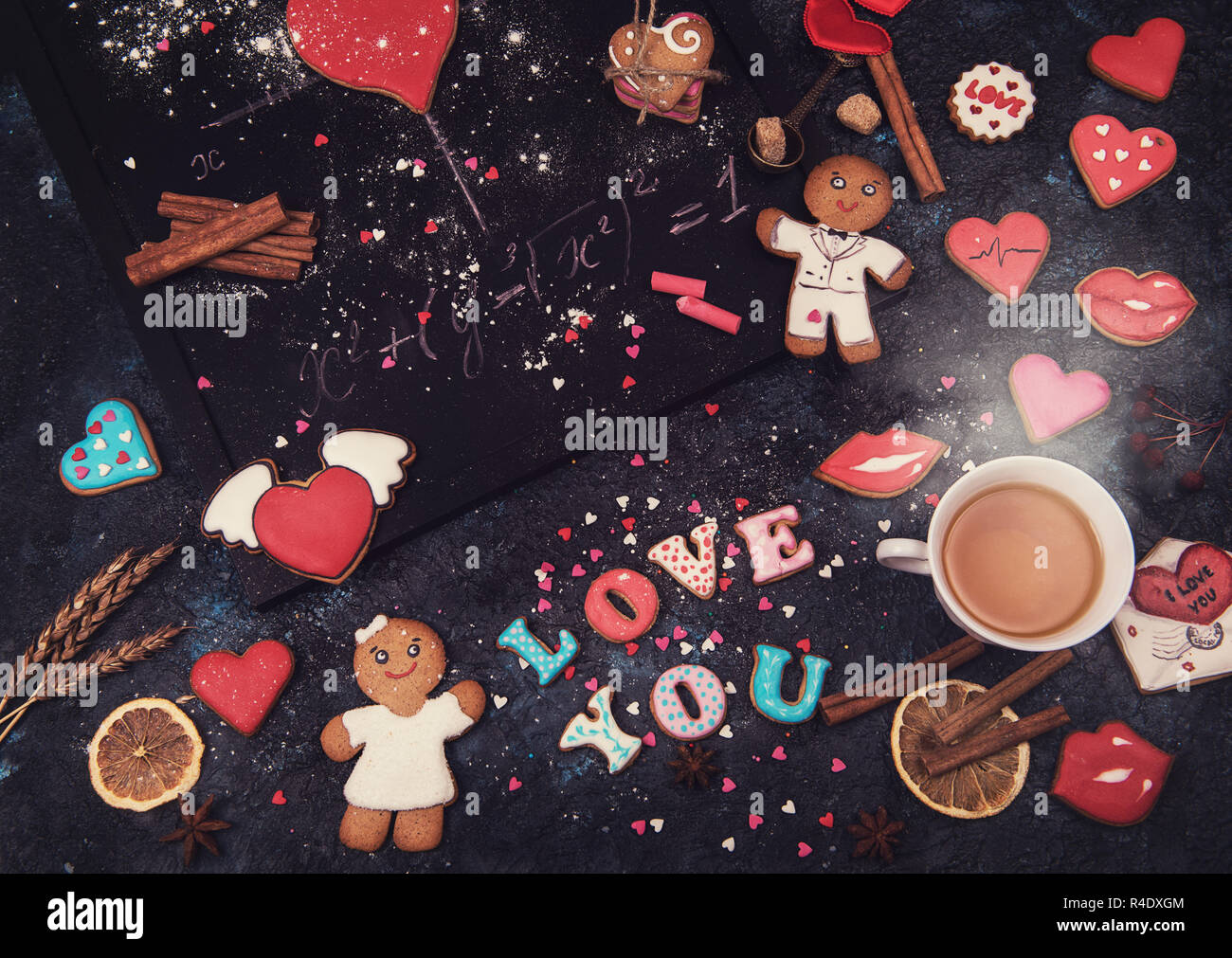 Math, hearts, formula of love Stock Photo - Alamy