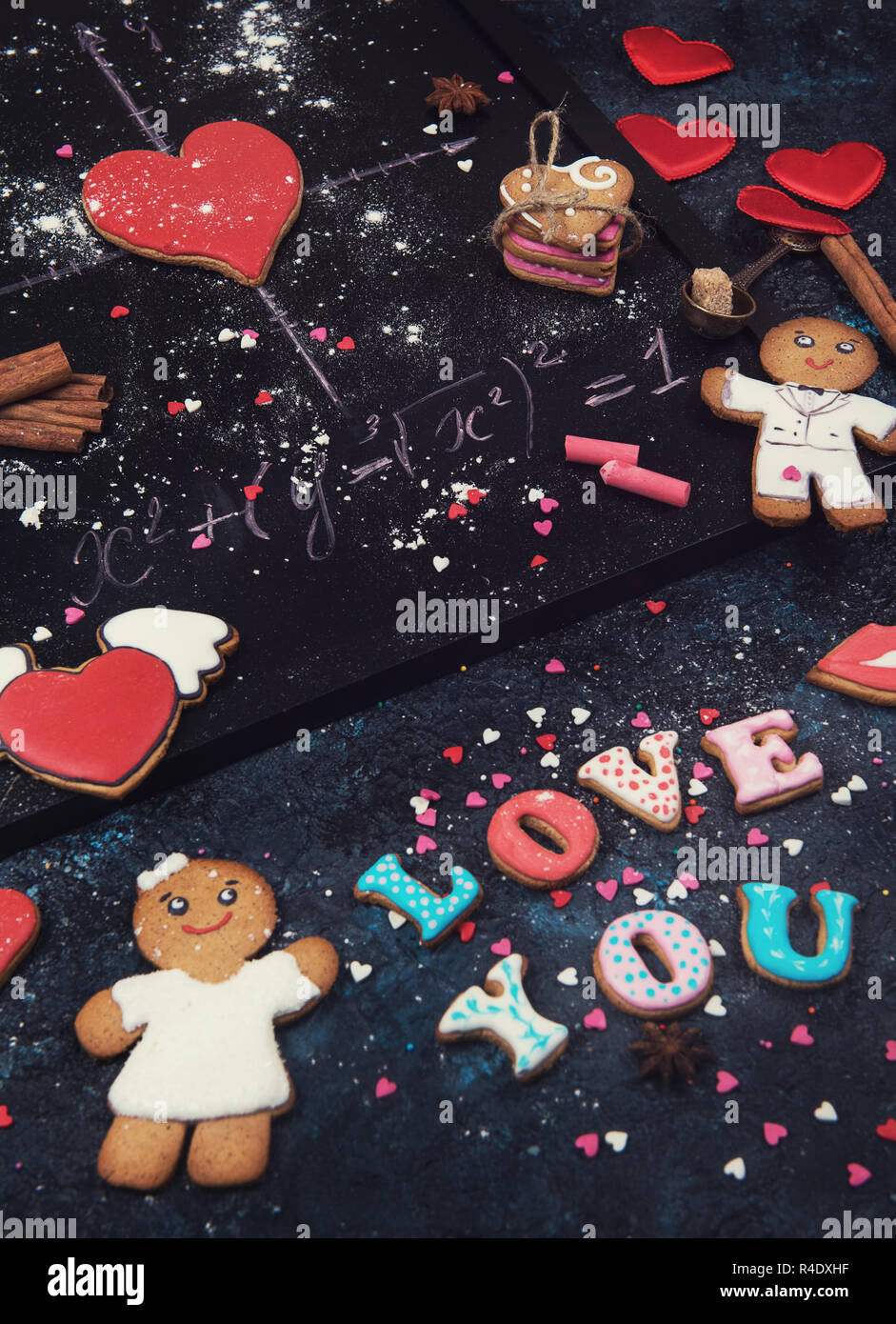 Math, hearts, formula of love Stock Photo - Alamy