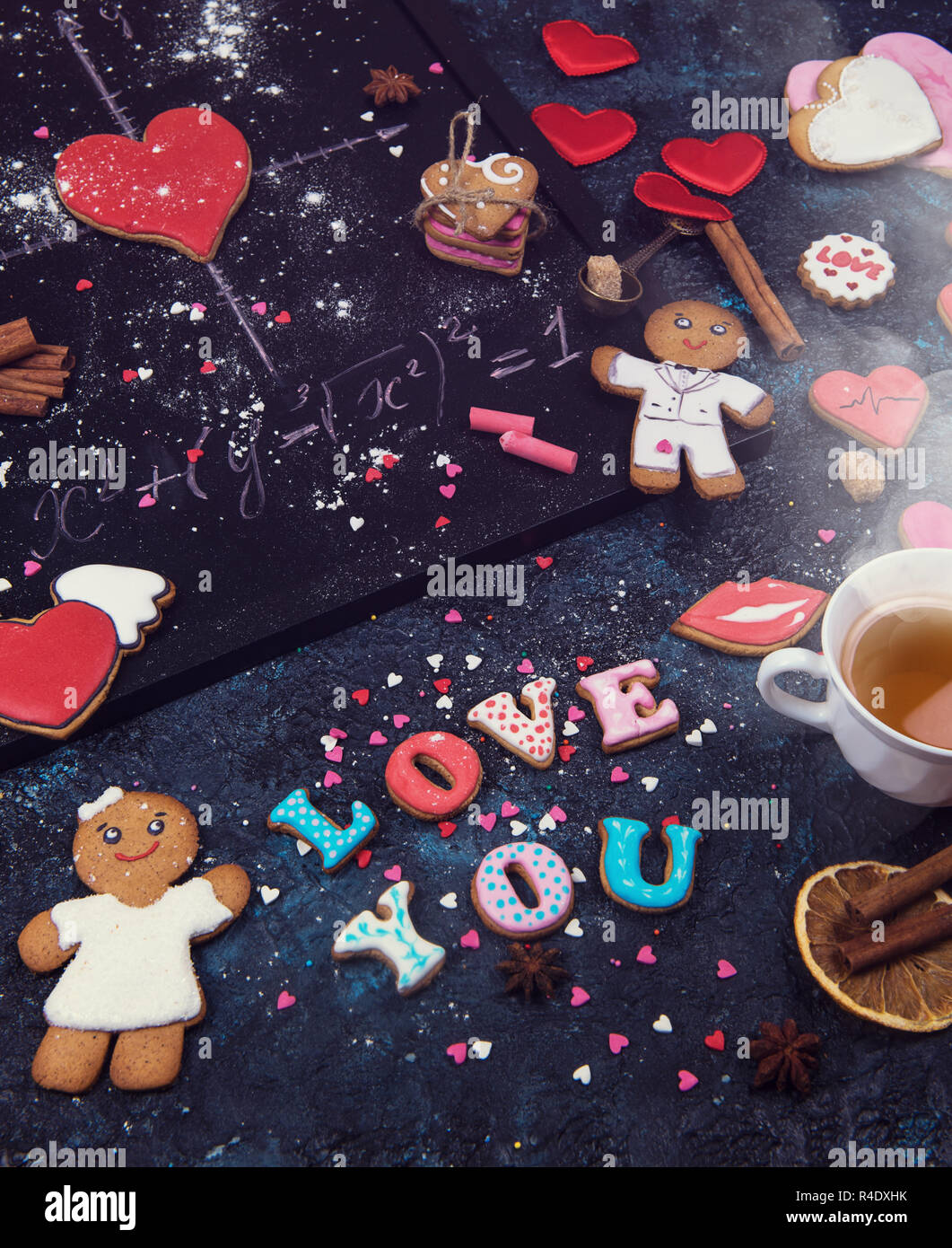 Math, hearts, formula of love Stock Photo - Alamy