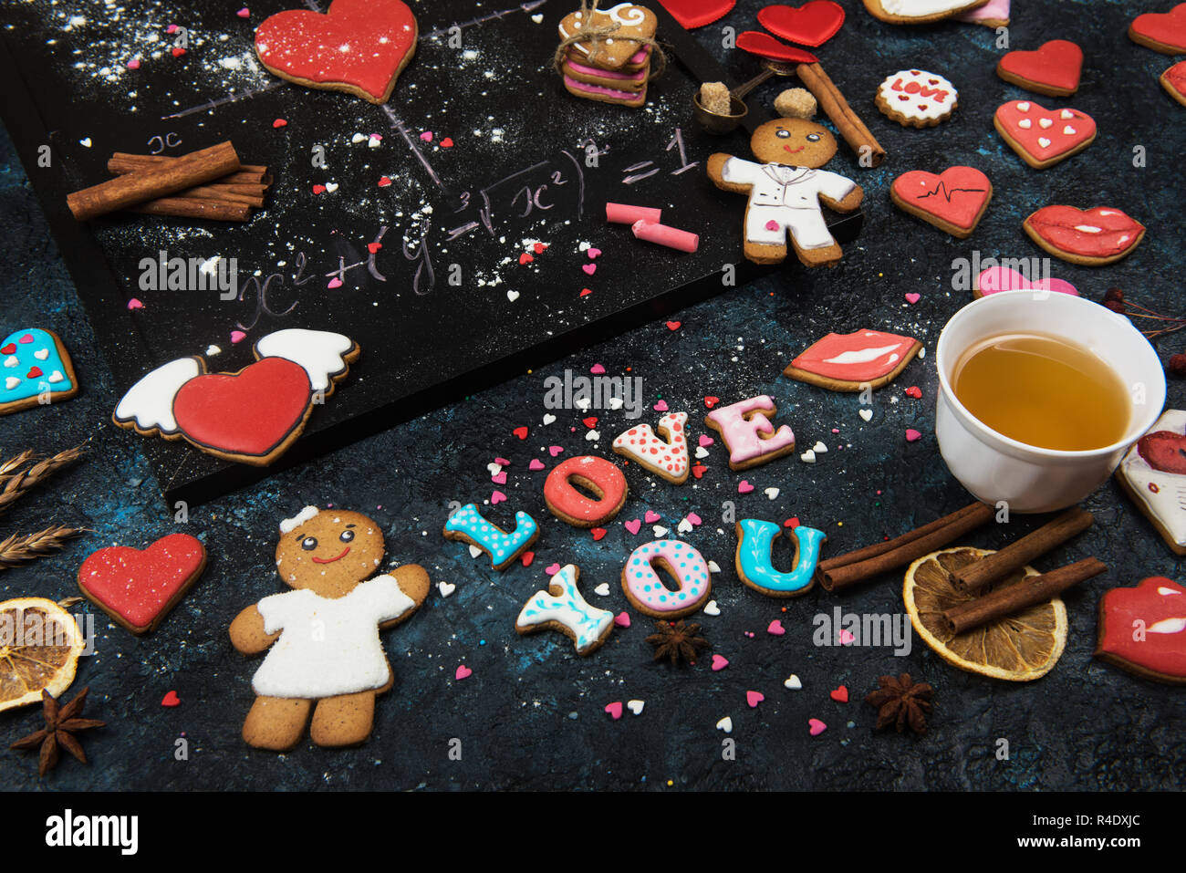 Math, hearts, formula of love Stock Photo - Alamy