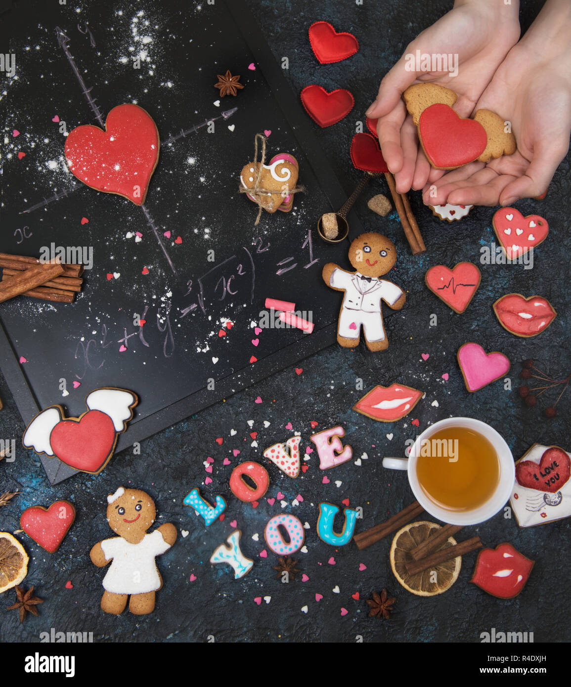 Math, hearts, formula of love Stock Photo - Alamy