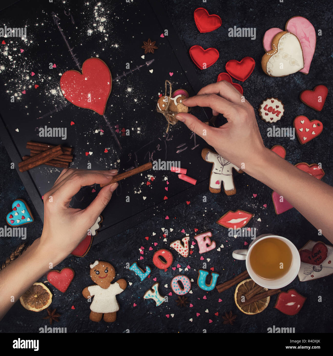 Math, hearts, formula of love Stock Photo - Alamy