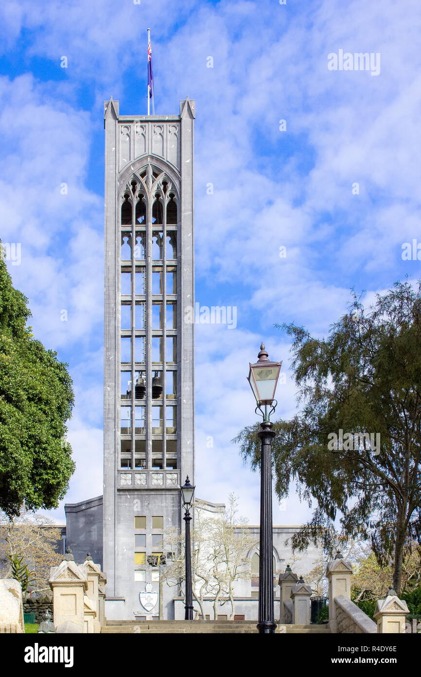 Nelson, New Zealand - August 24, 2017: The Bell Tower of the Christ ...